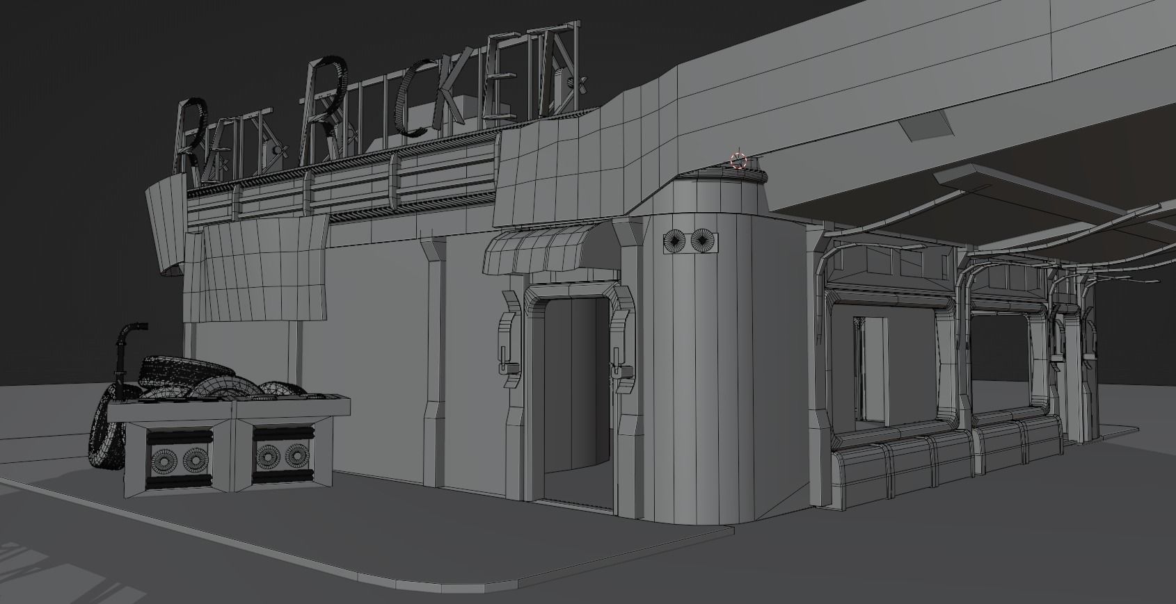 Red Rocket Gas Station Draft 3D model | CGTrader