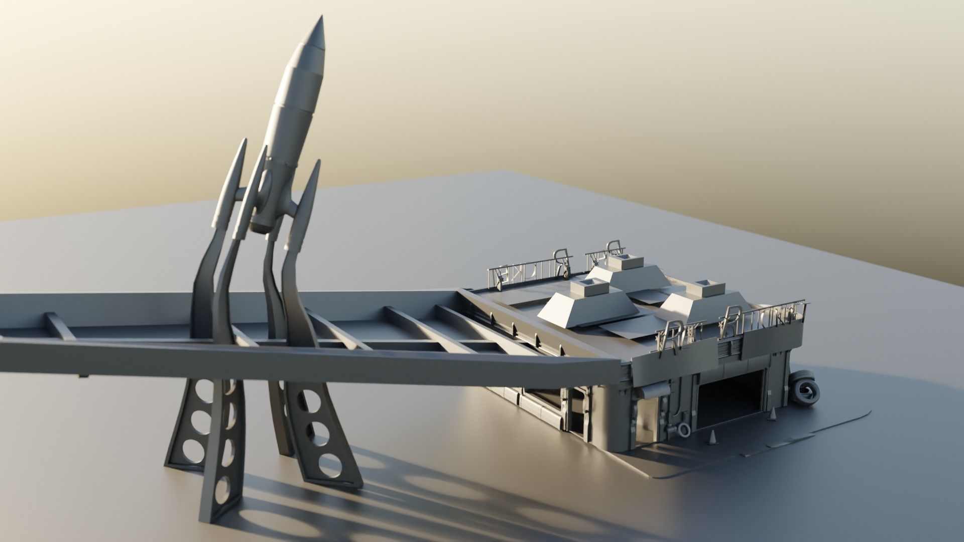 Red Rocket Gas Station Draft 3D model | CGTrader