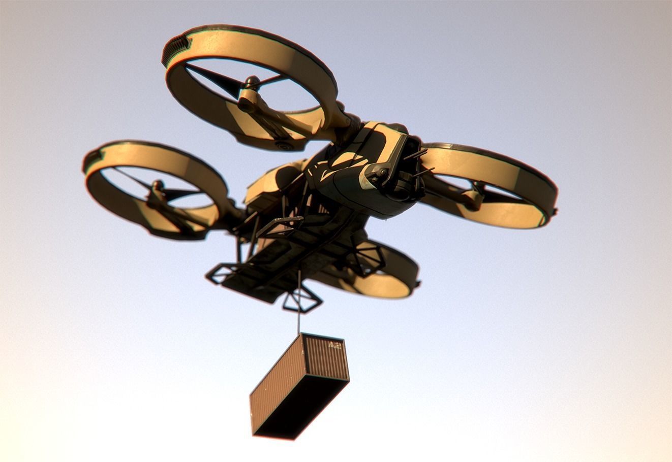 Military Cargo Aircraft - Game-ready lowpoly vehicle 3d model free VR ...