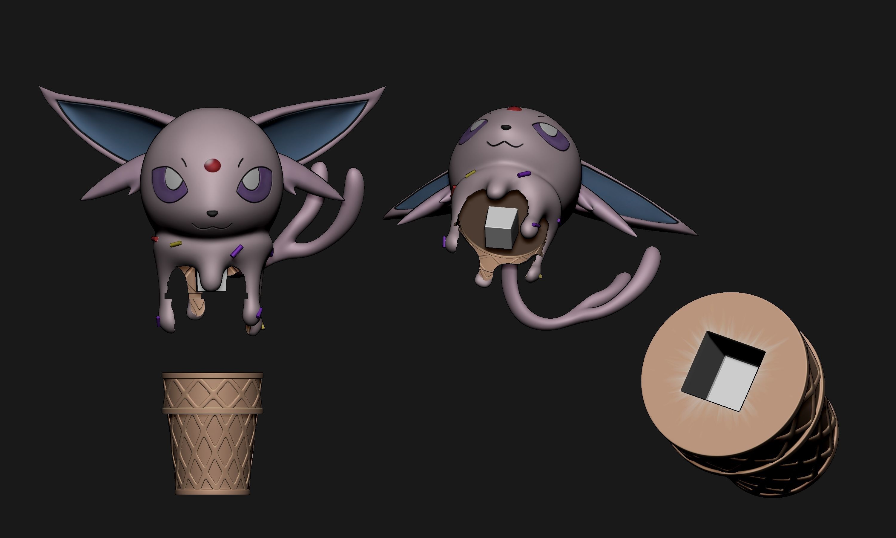 Pokemon Ice Cream Espeon 3d Model 3d Printable Cgtrader