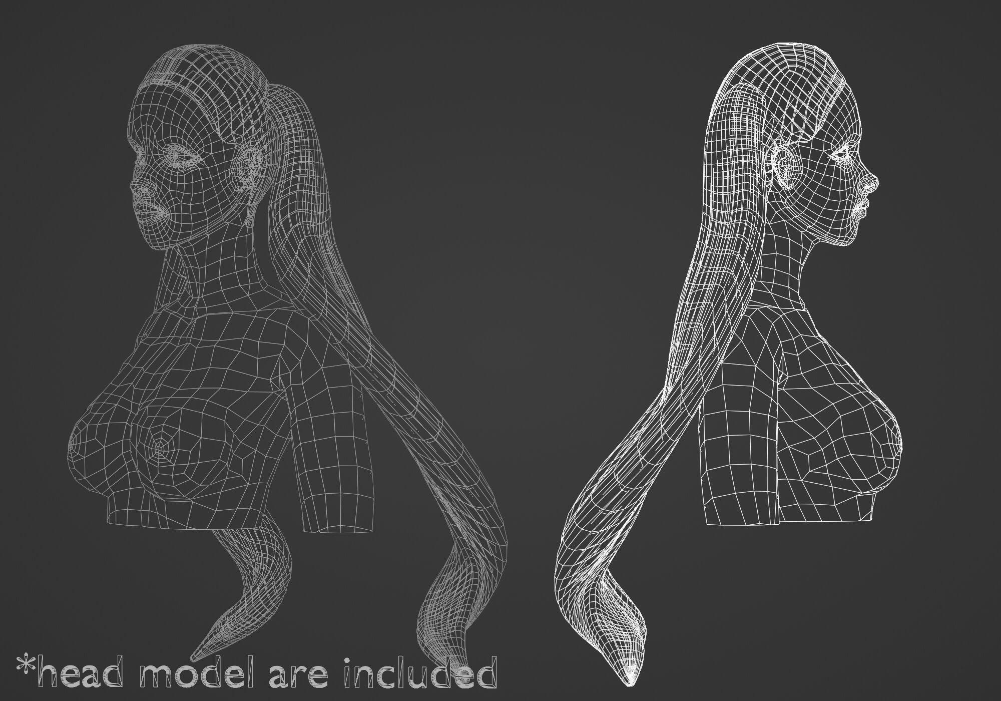 3D model Tight Ponytails Hairstyle V10055 VR / AR / low-poly | CGTrader