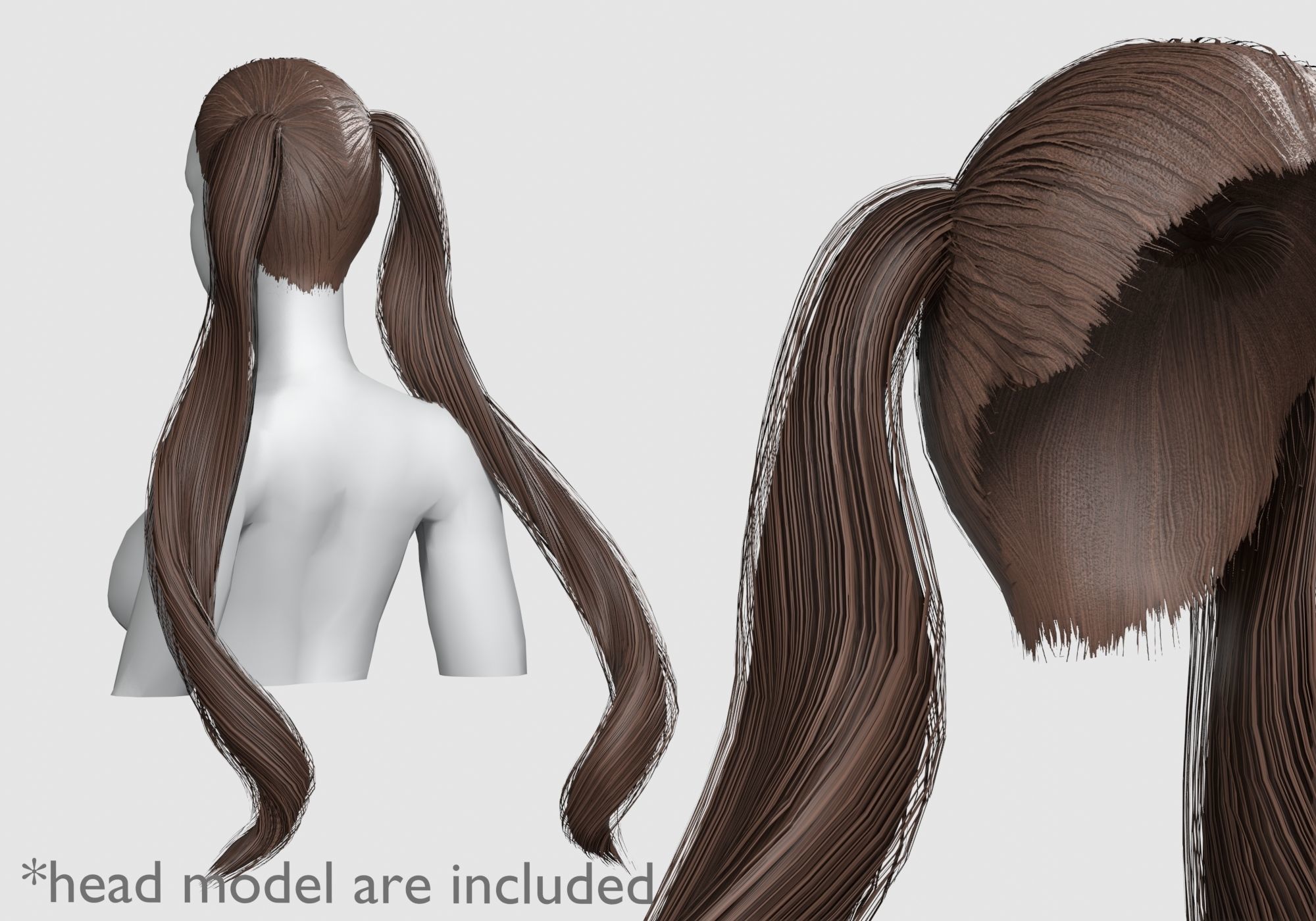 3D model Tight Ponytails Hairstyle V10055 VR / AR / low-poly | CGTrader