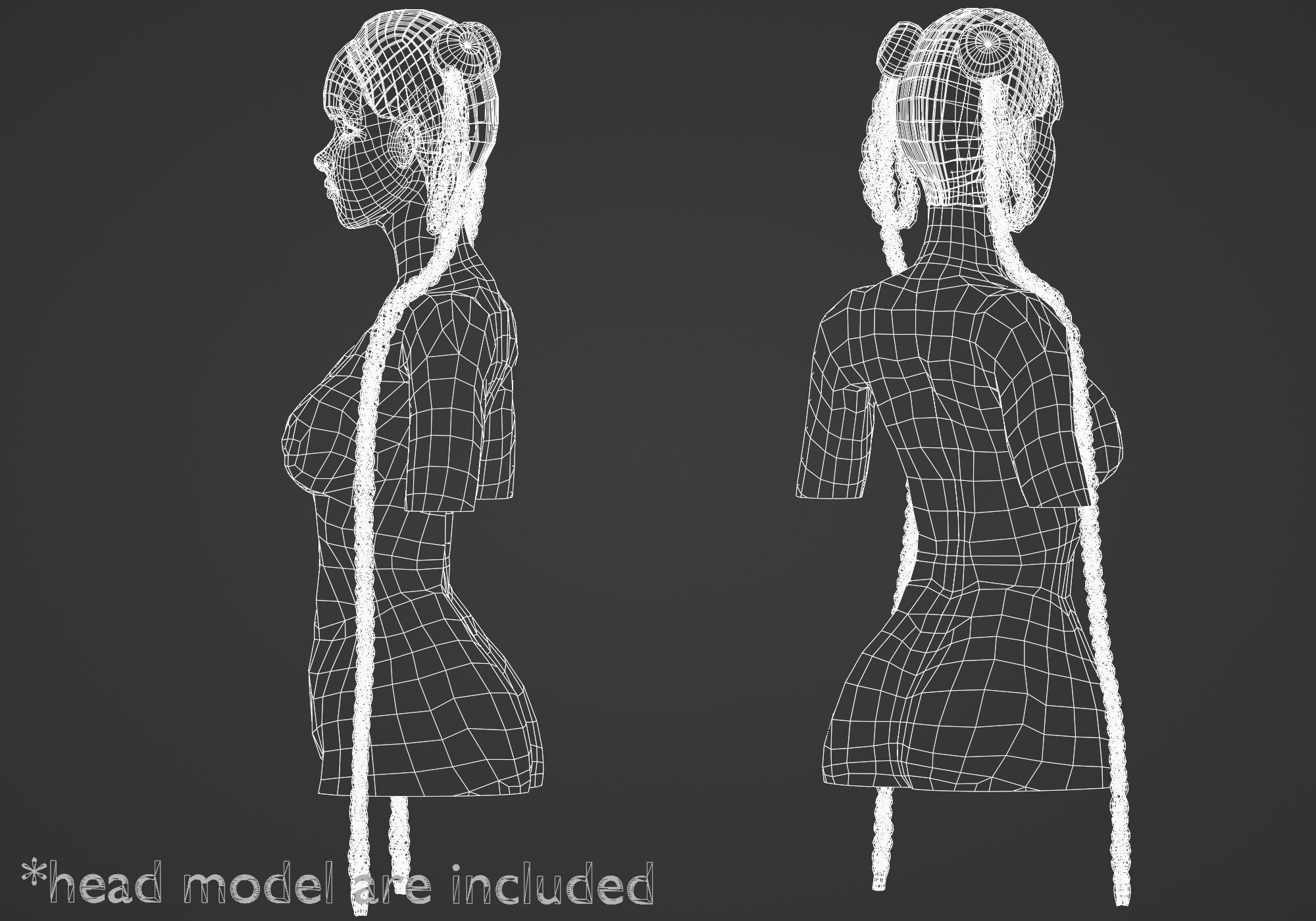 3D model Tight Braids Hairstyle V30837 VR / AR / low-poly | CGTrader