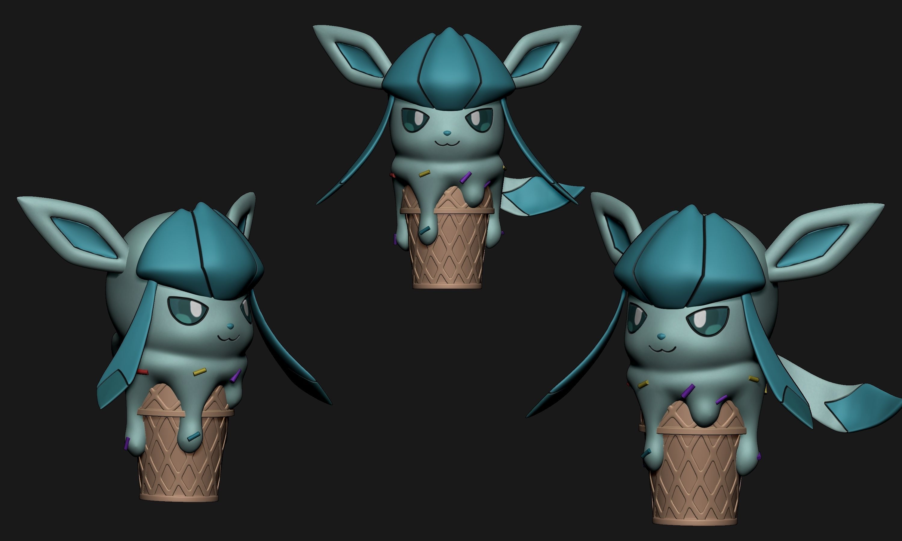 Pokemon - Ice Cream Glaceon 3D model 3D printable | CGTrader