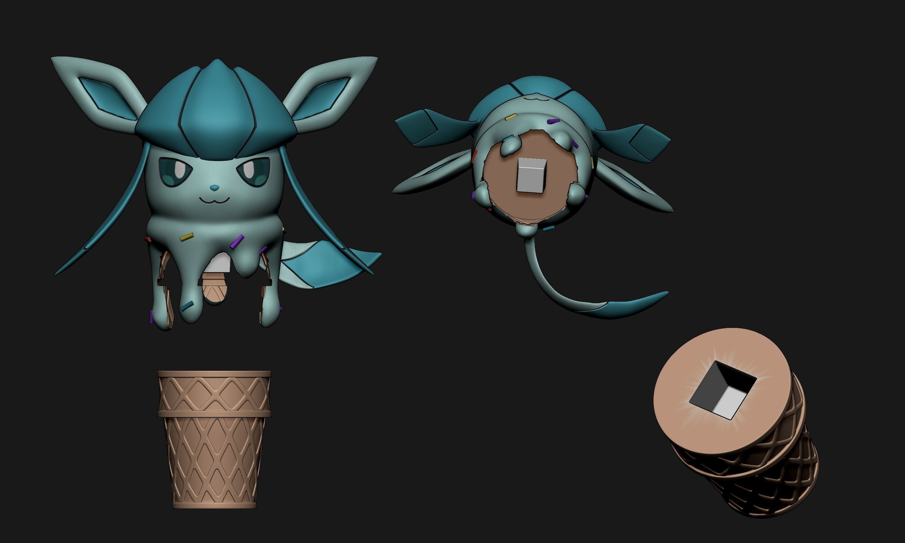 Pokemon - Ice Cream Glaceon 3D model 3D printable | CGTrader