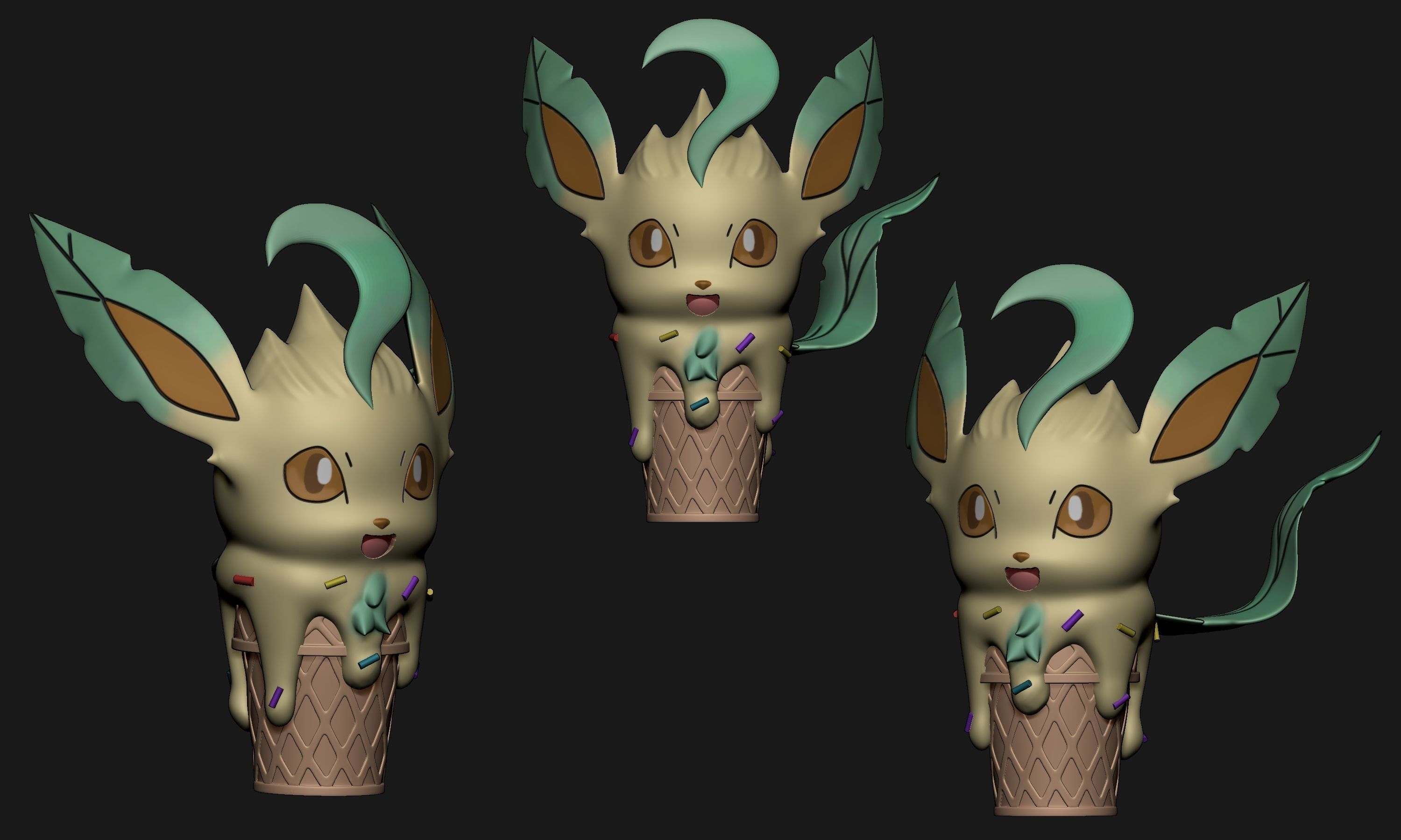 Pokemon - Ice Cream Leafeon 3D model 3D printable | CGTrader