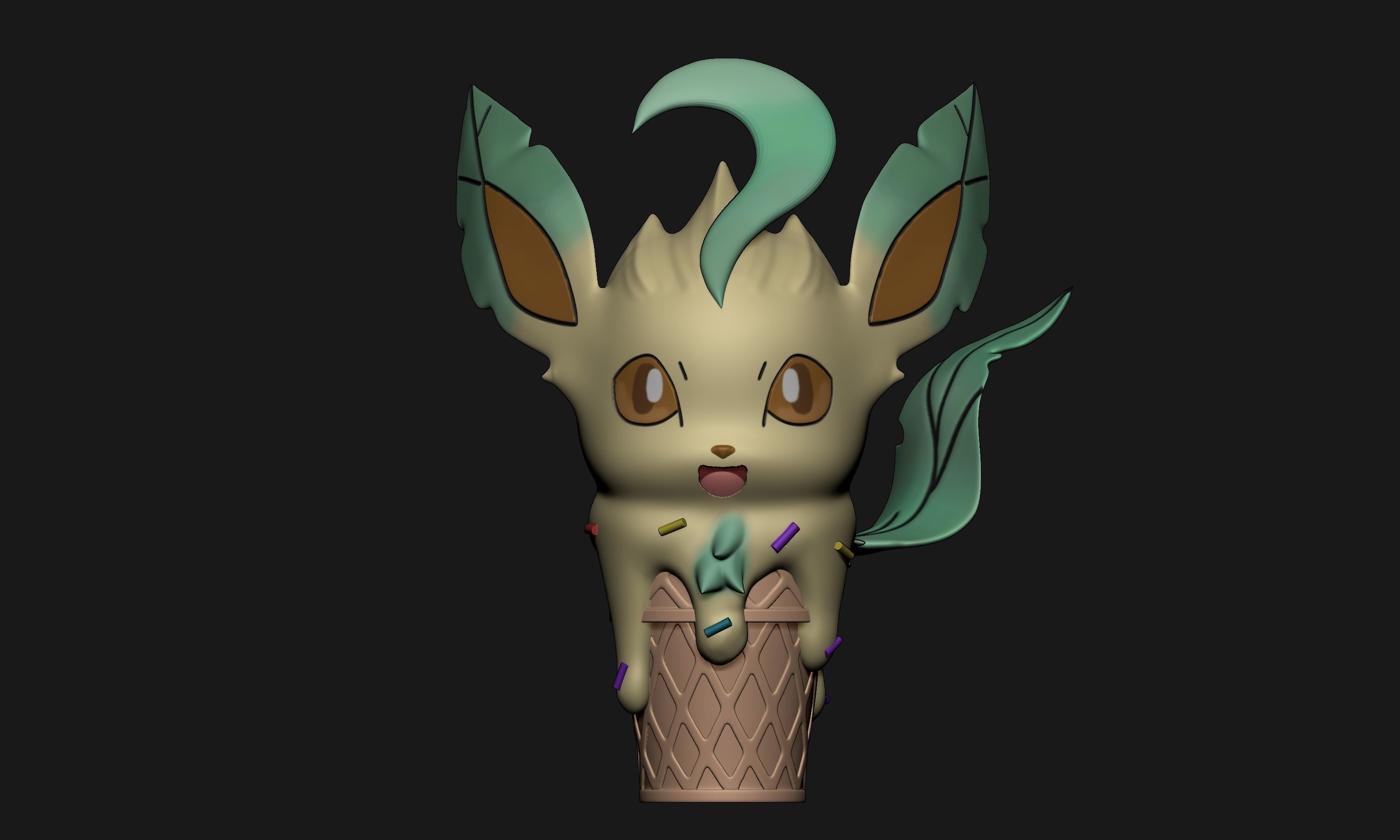 Pokemon - Ice Cream Leafeon 3D model 3D printable | CGTrader