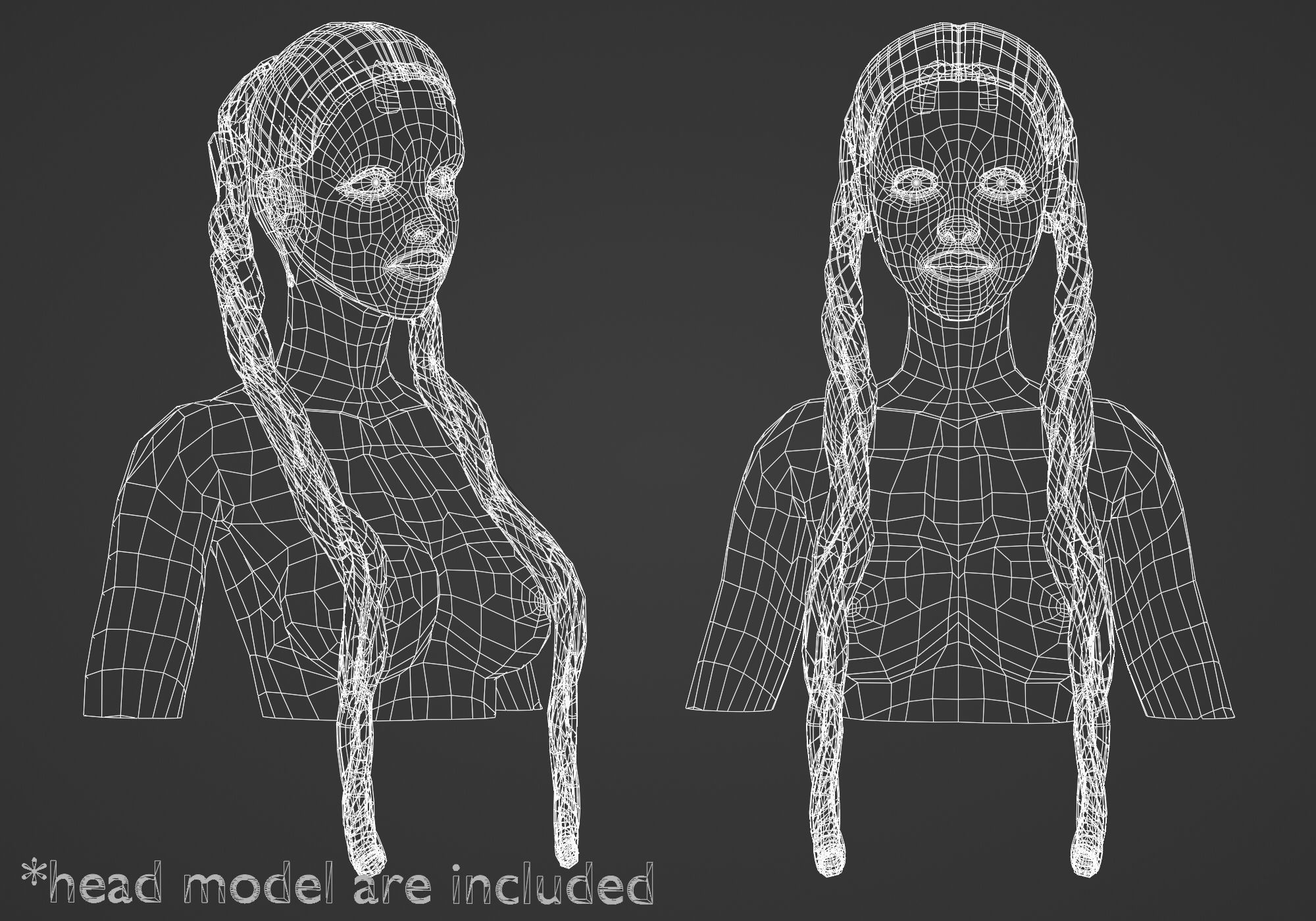 3D model Long Braids Hairstyle V9353 VR / AR / low-poly | CGTrader