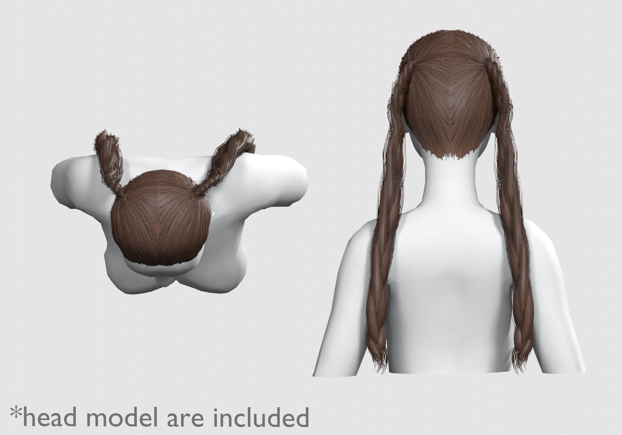 3D model Braids Tight Hairstyle V9143 VR / AR / low-poly | CGTrader