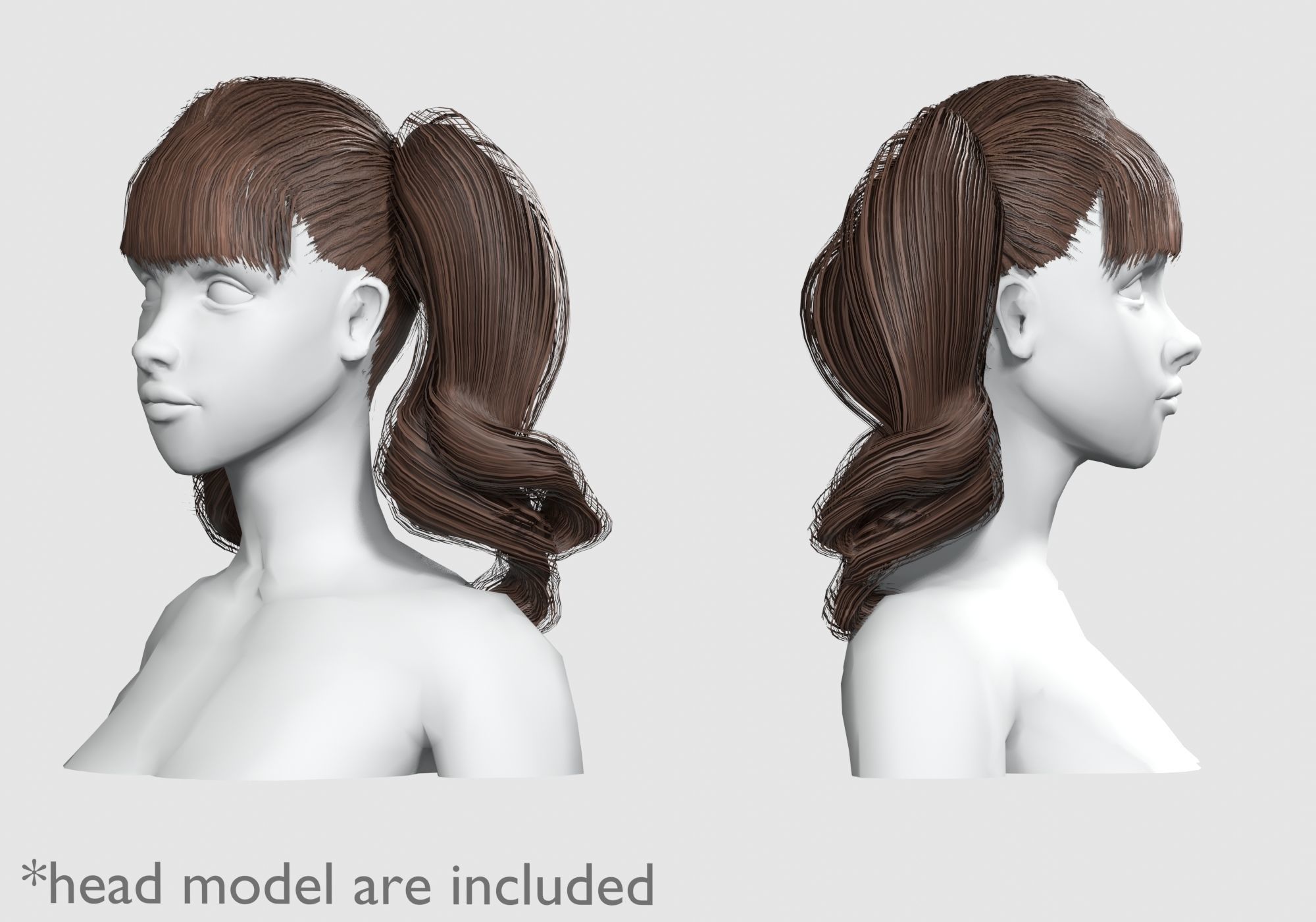 3D model Bangs Cute Hairstyle V10827 VR / AR / low-poly | CGTrader
