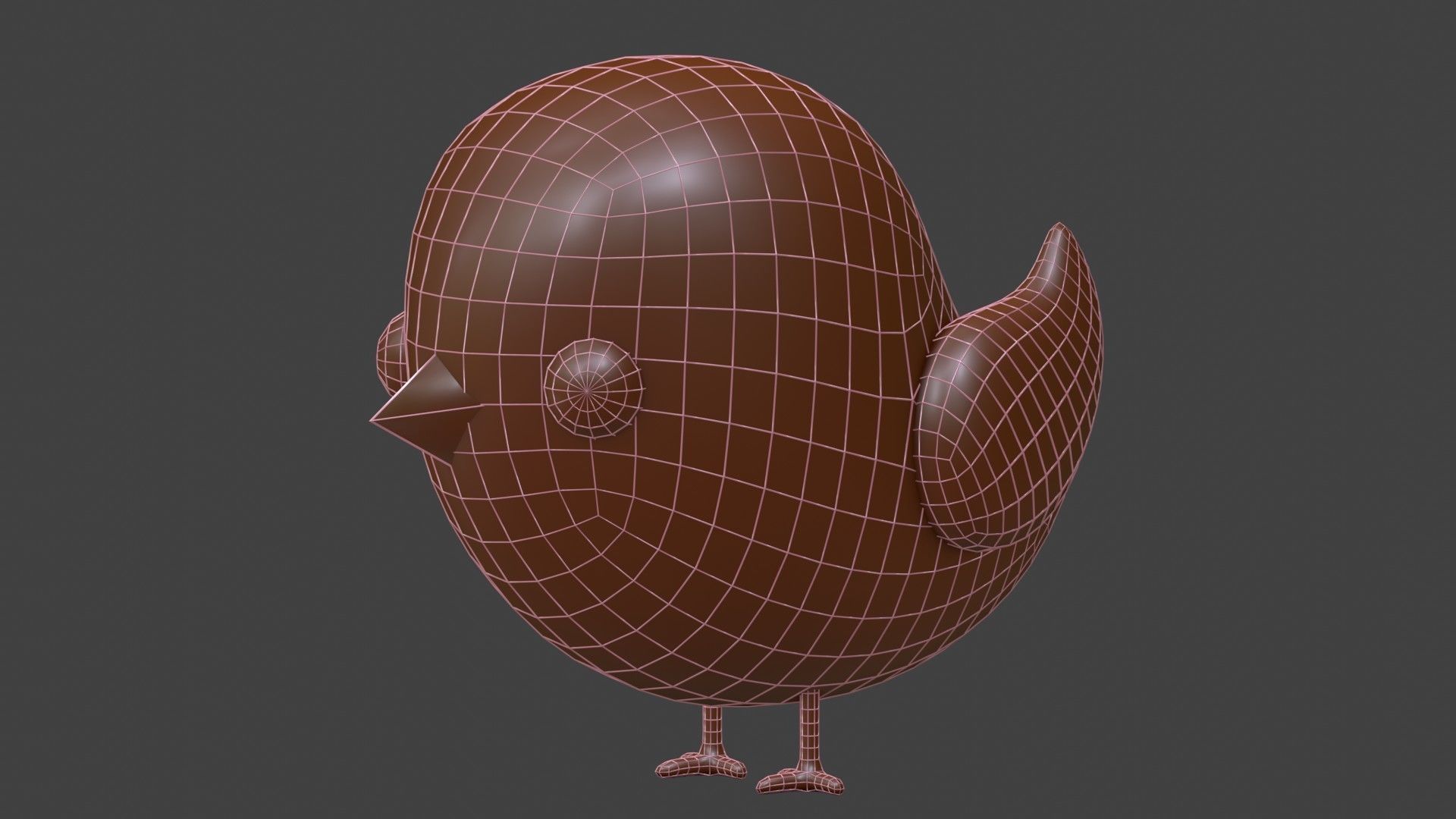 3D model Cartoon Pink Birdie VR / AR / low-poly | CGTrader