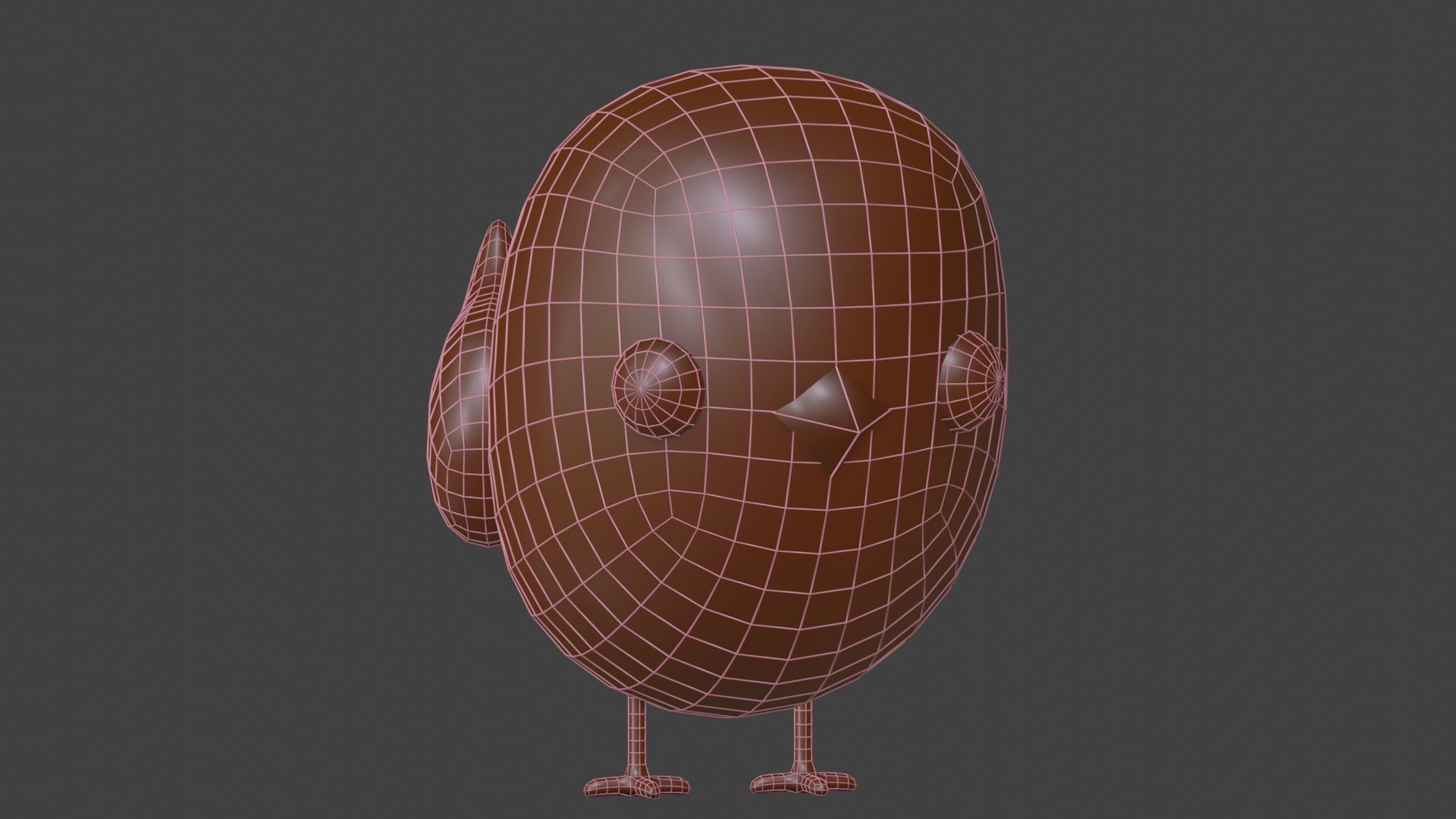 3D model Cartoon Pink Birdie VR / AR / low-poly | CGTrader