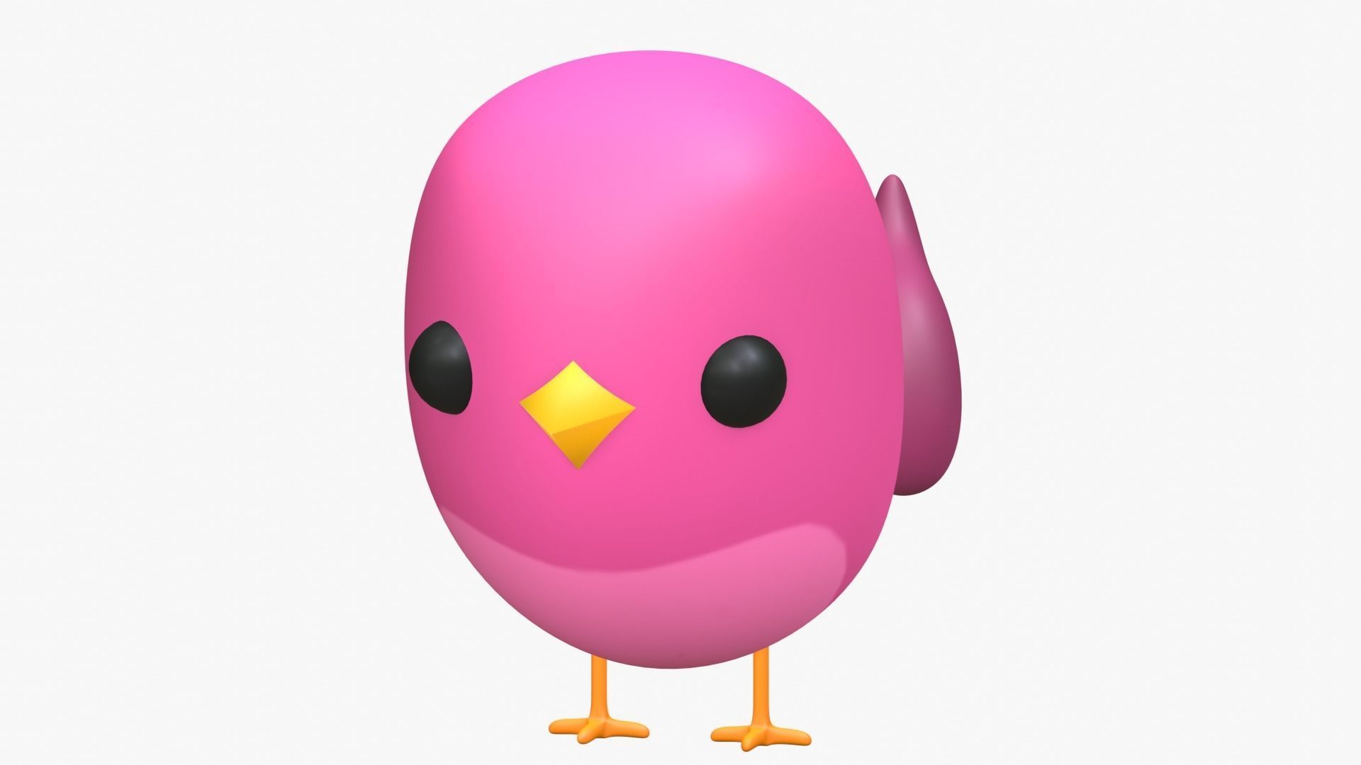 3D model Cartoon Pink Birdie VR / AR / low-poly | CGTrader