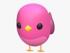 3D model Cartoon Pink Birdie VR / AR / low-poly | CGTrader