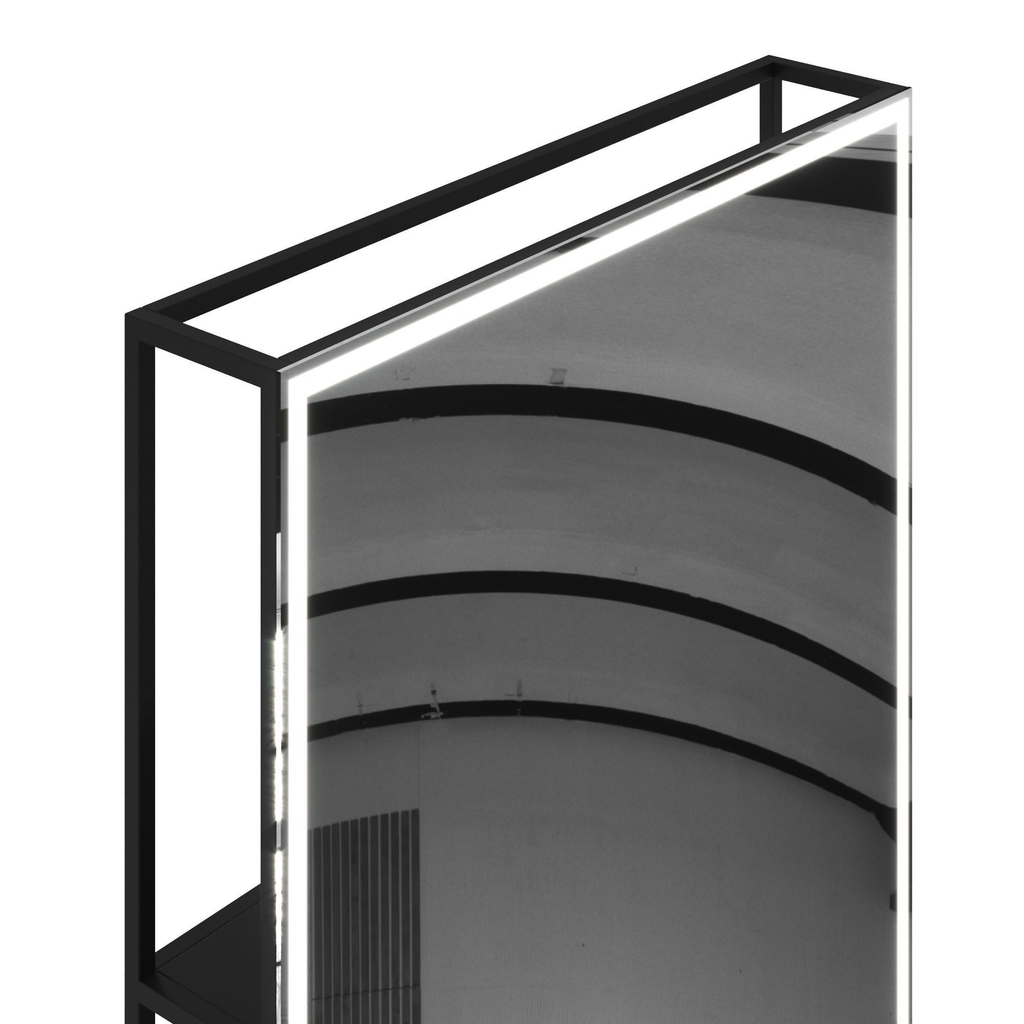 Mirror for Barber Shop with LED Stripe 3D model | CGTrader