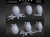 3D PRINTABLE OPEN AND CLOSED ALIEN EGGS SIX PACK 3D model 3D printable ...