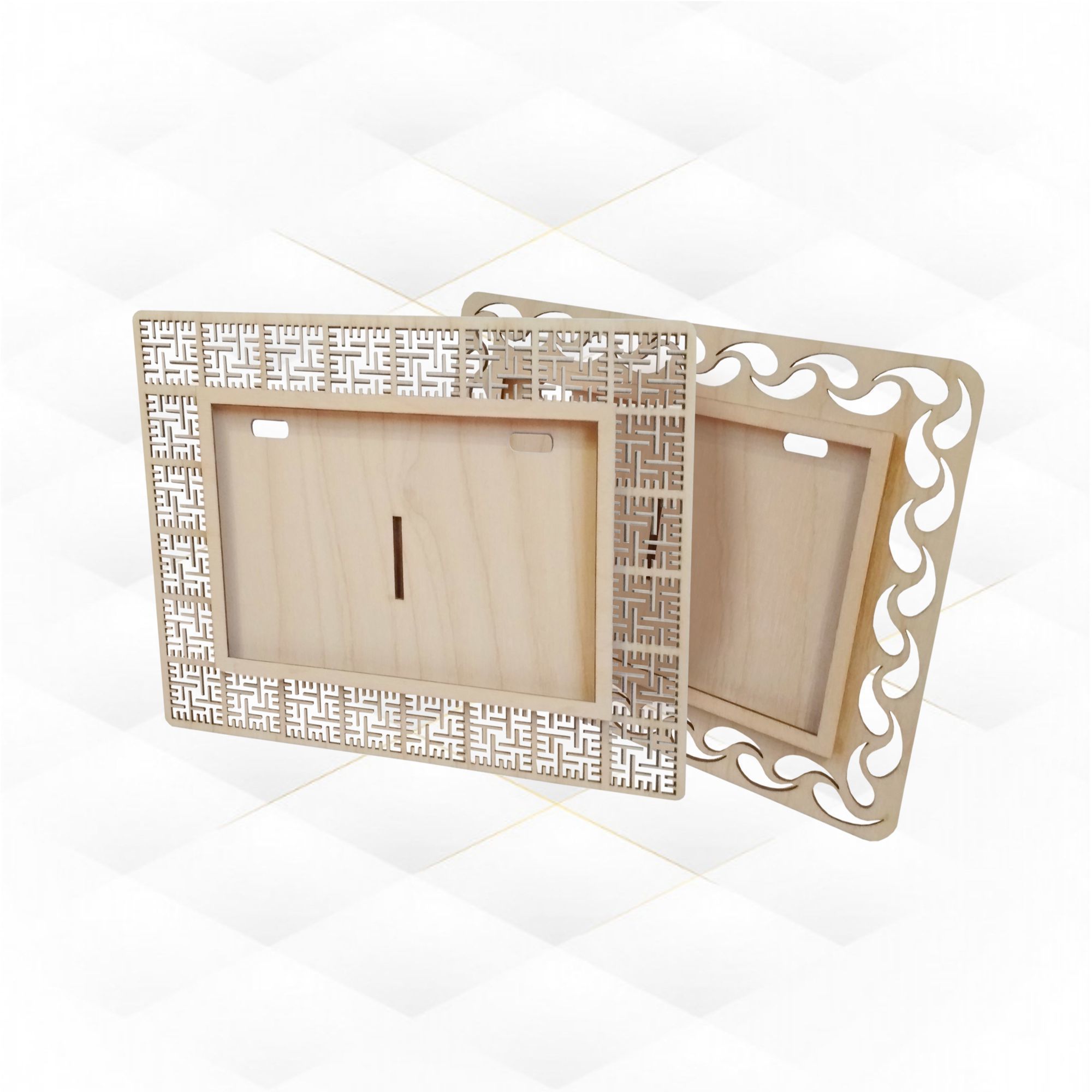 Photo Frame Horizontal 2 pattern laser cutting design 3D model 3D ...
