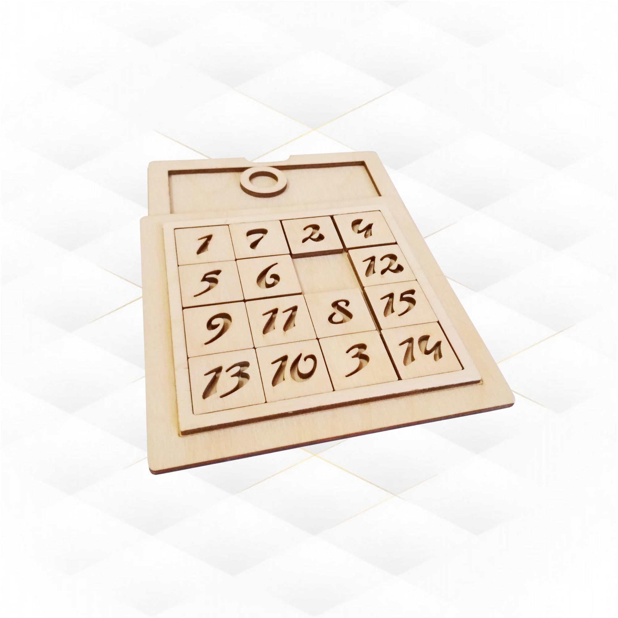 Pocket game 15 puzzles laser cutting design 3D model 3D printable ...