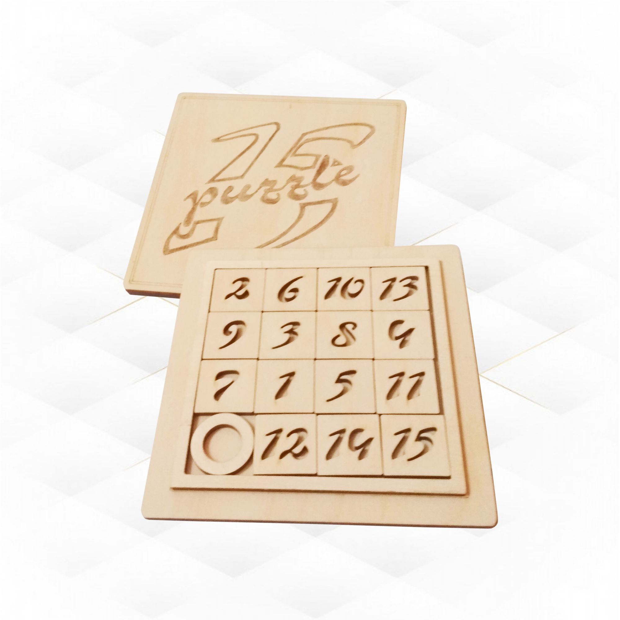 Pocket game 15 puzzles laser cutting design 3D model 3D printable ...