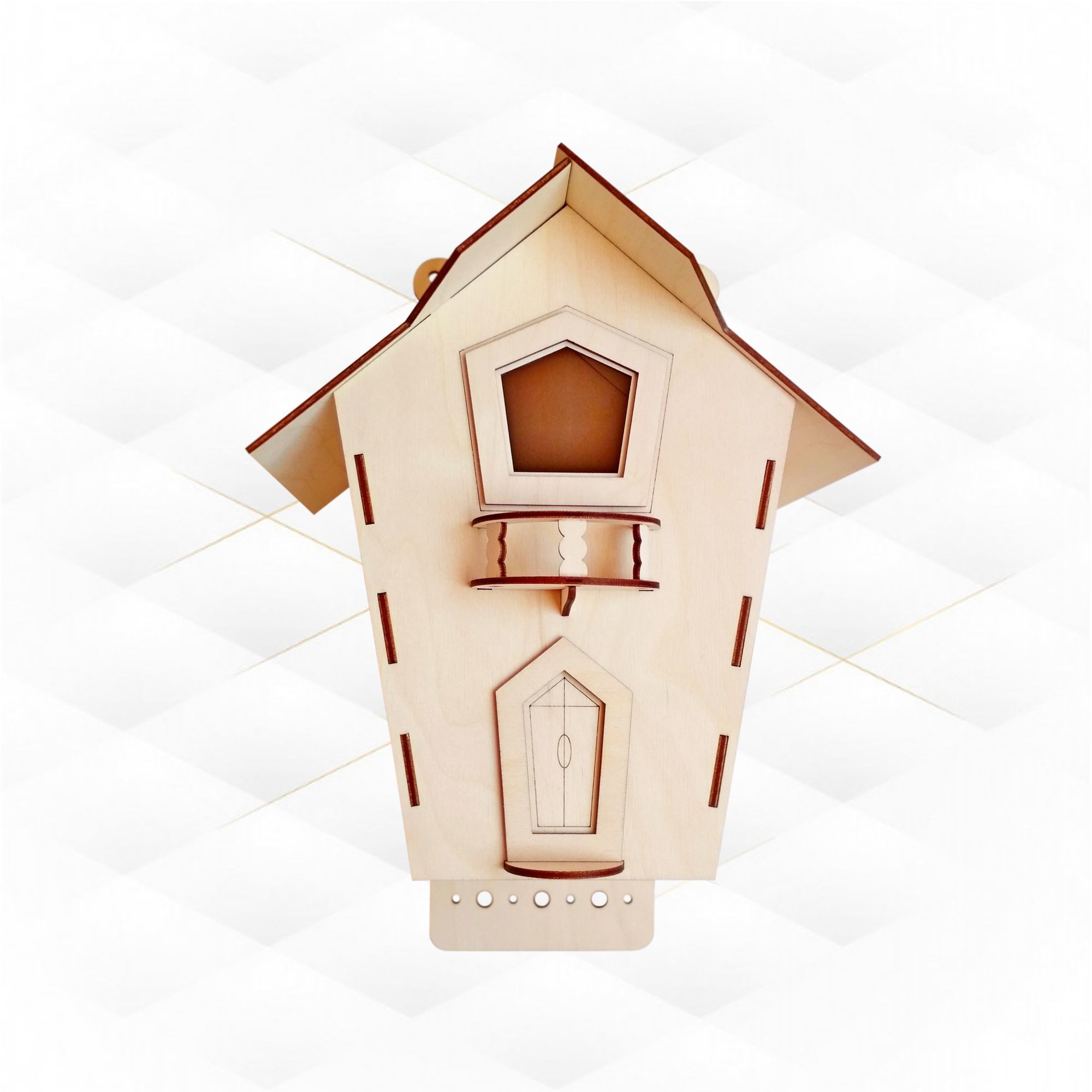 Bird house design for laser cut 3D model 3D printable | CGTrader