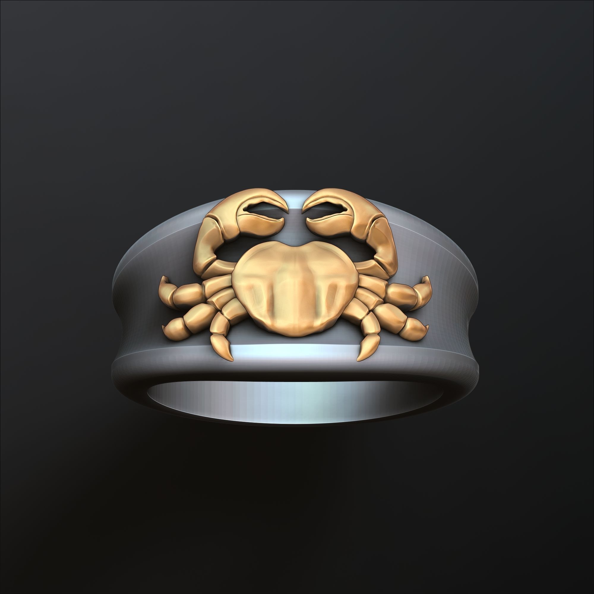 Zodiac Horoscope Cancer Ring 3D model 3D printable | CGTrader