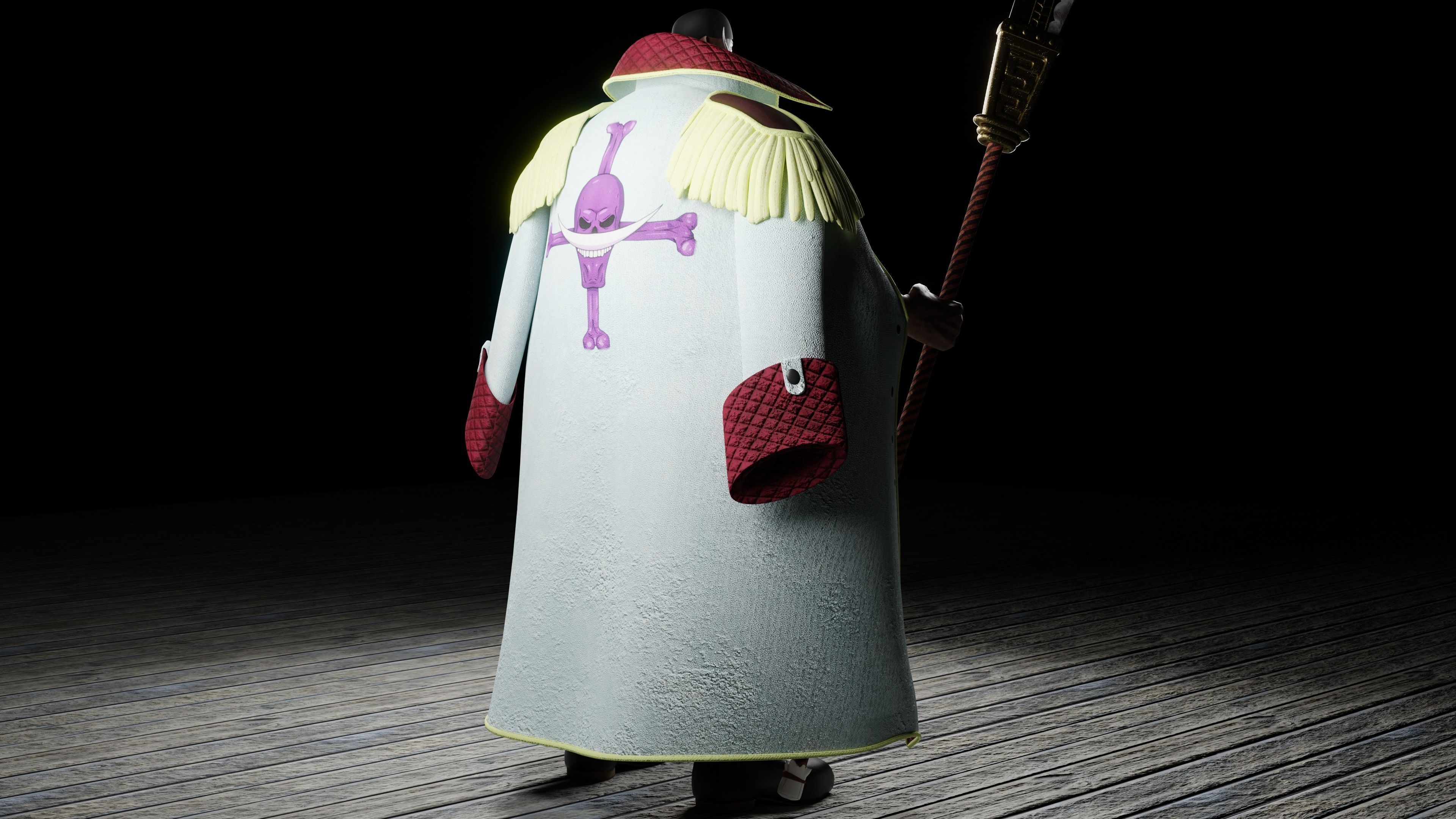 Whitebeard character from one piece 3D model rigged | CGTrader