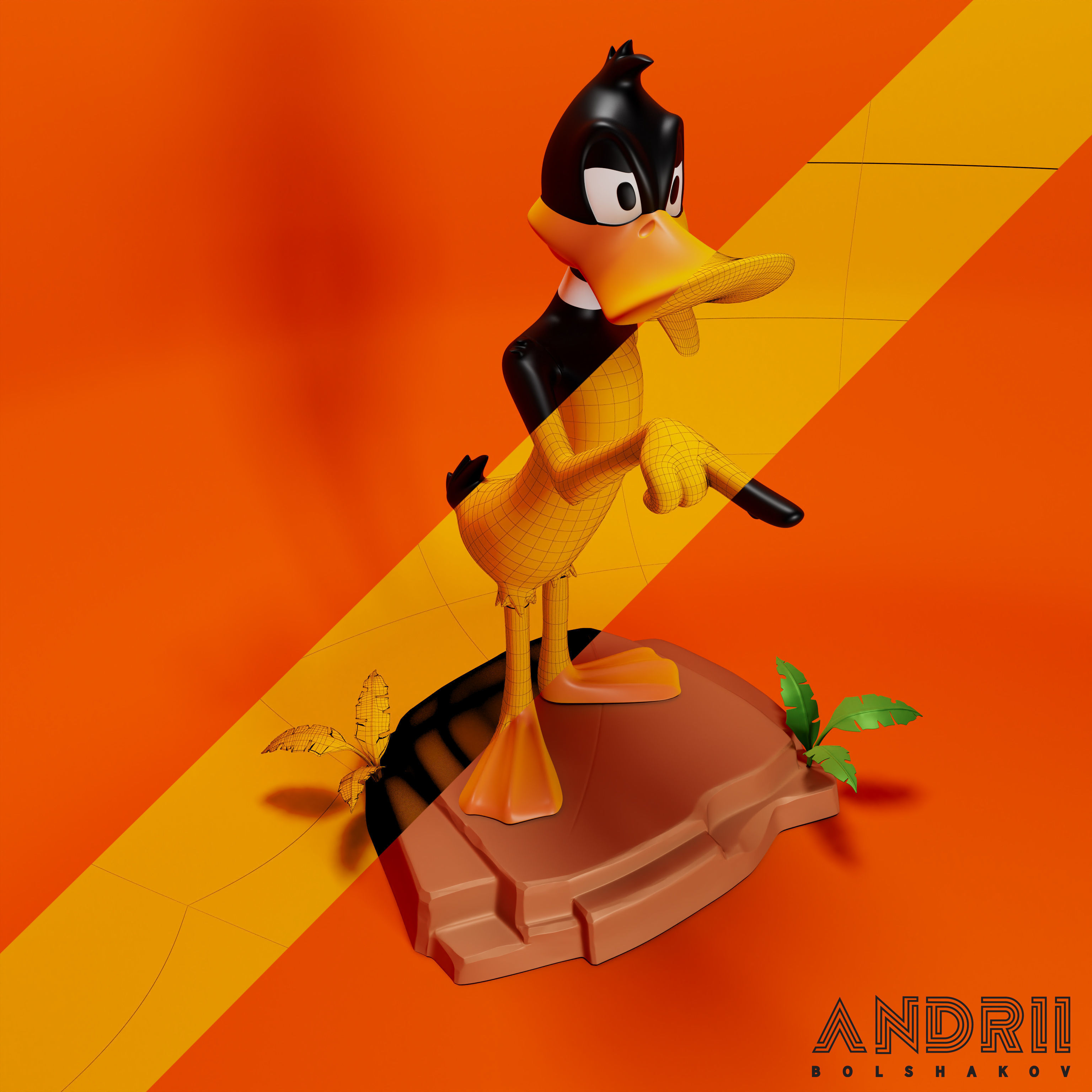 Daffy Duck 3D model 3D printable | CGTrader