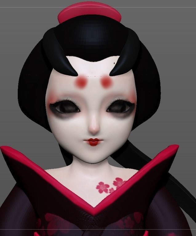 geisha chibi ver 3D model 3D printable | CGTrader