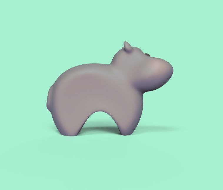 Stylized Hippo 3D model 3D printable | CGTrader