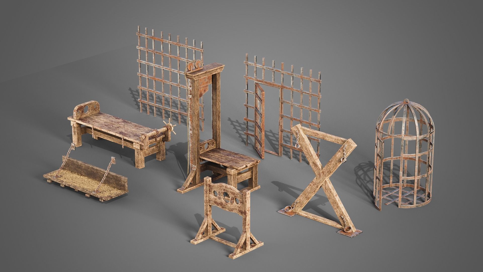 3D model Medieval prison set VR / AR / low-poly | CGTrader