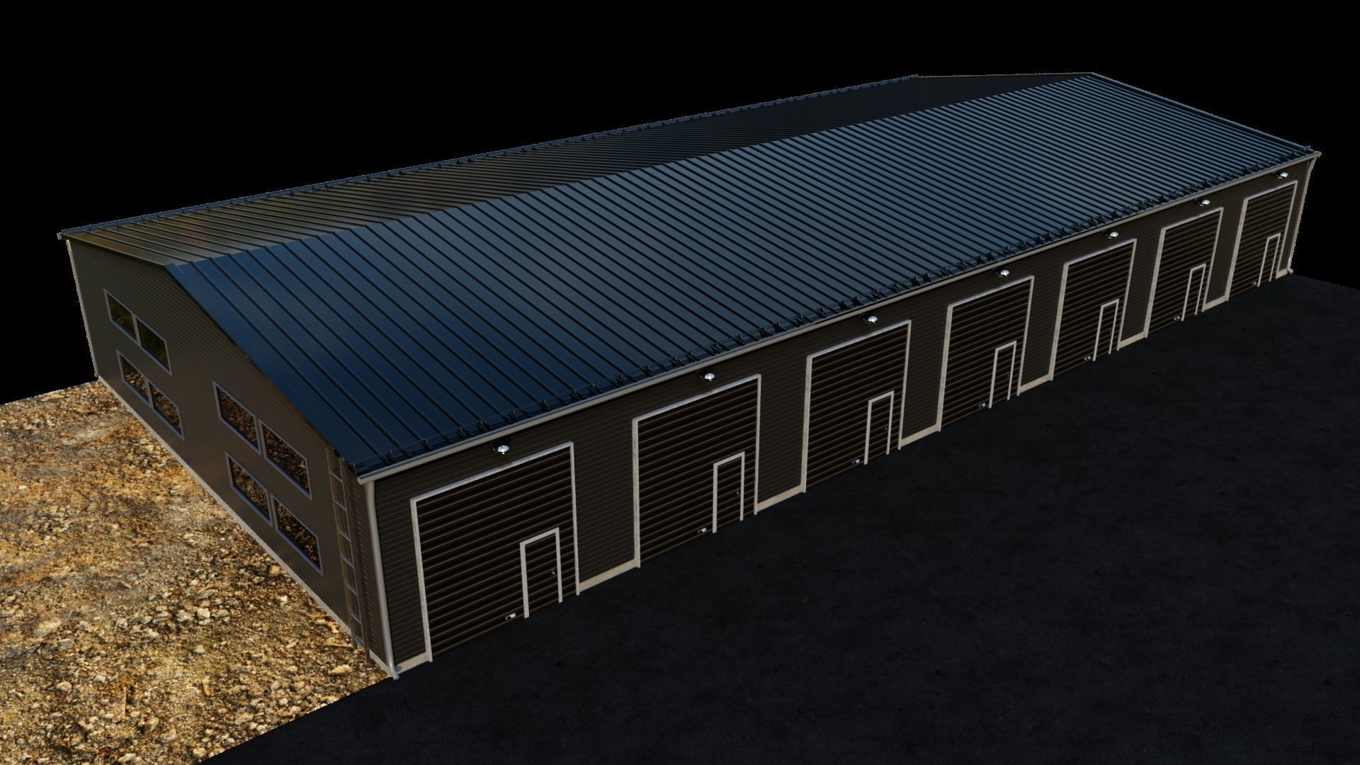 Modern Gray Warehouse 3D model | CGTrader