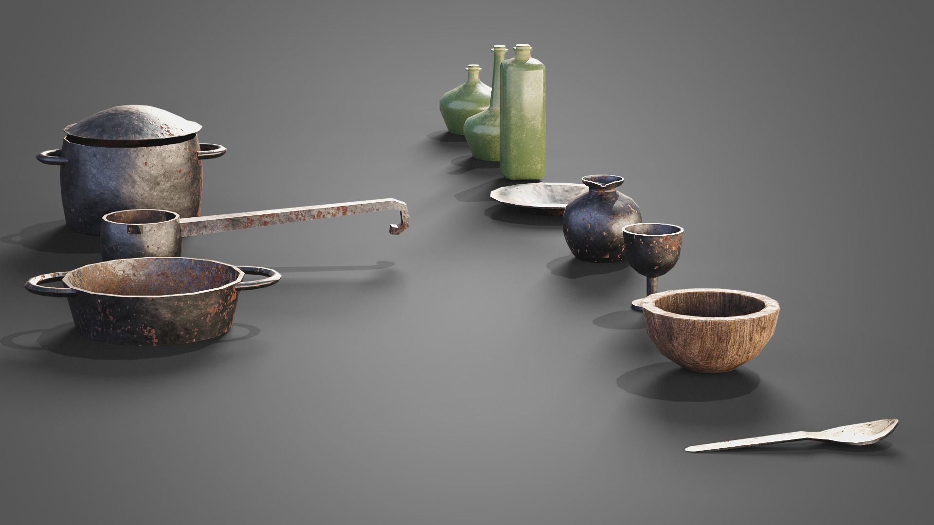 3D model Medieval kitchen props VR / AR / low-poly | CGTrader