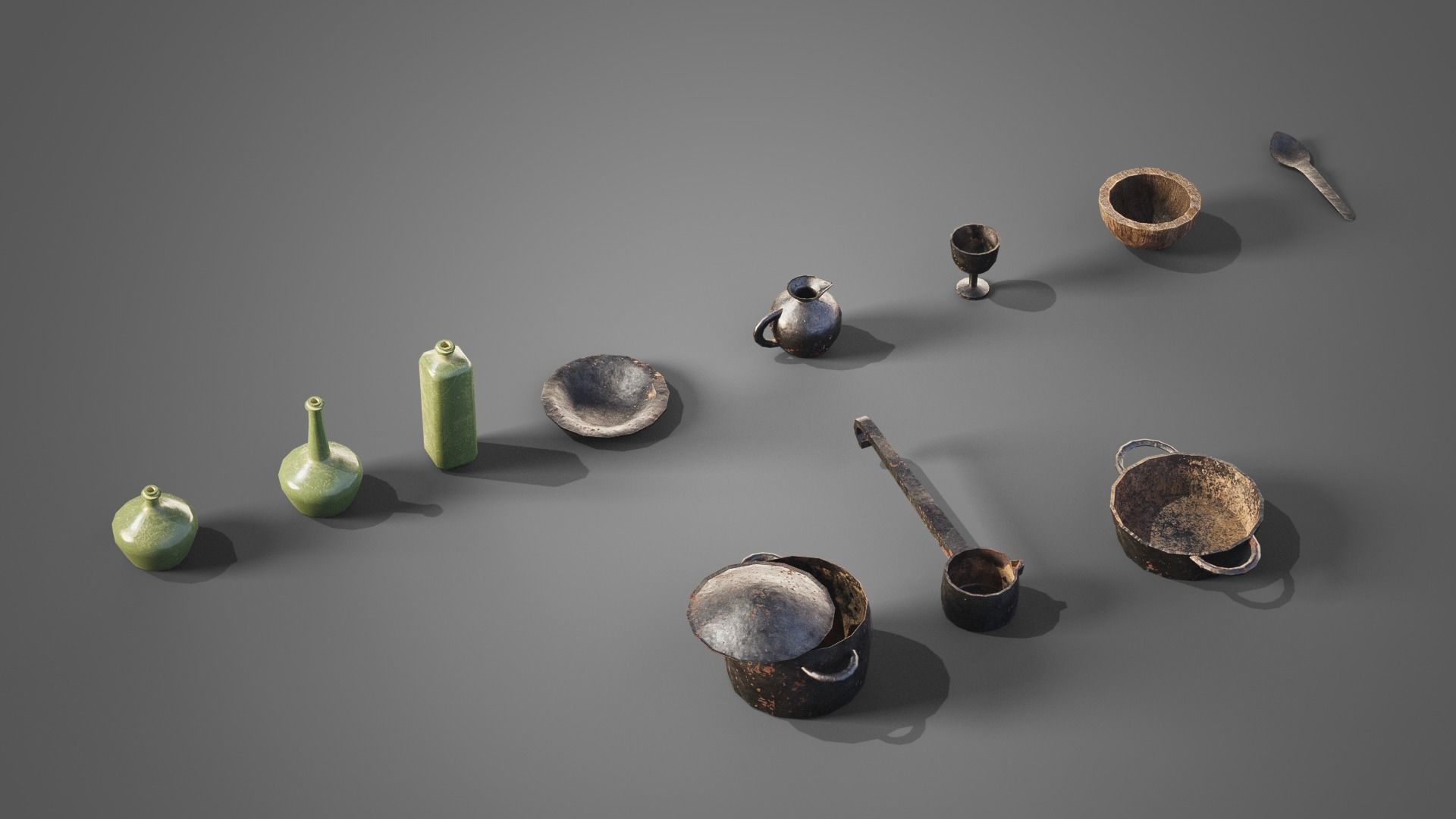 3D model Medieval kitchen props VR / AR / low-poly | CGTrader