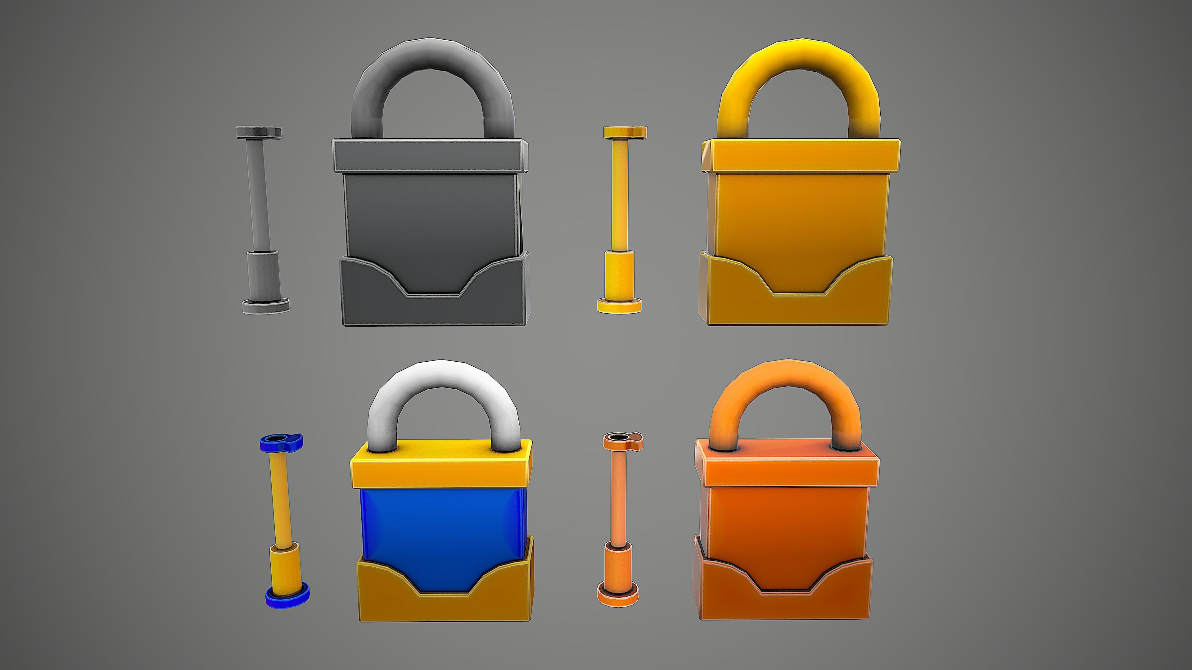 3D model PADLOCK 5 CARTOON STYLIZED VR / AR / low-poly | CGTrader