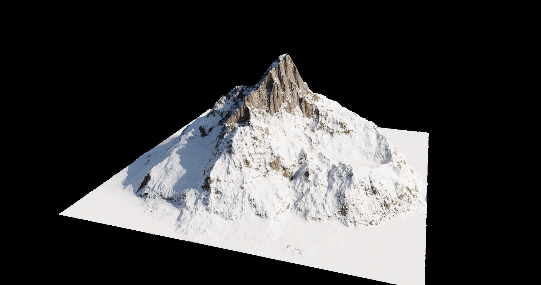 Single mountain snow landscape piece 3D model | CGTrader