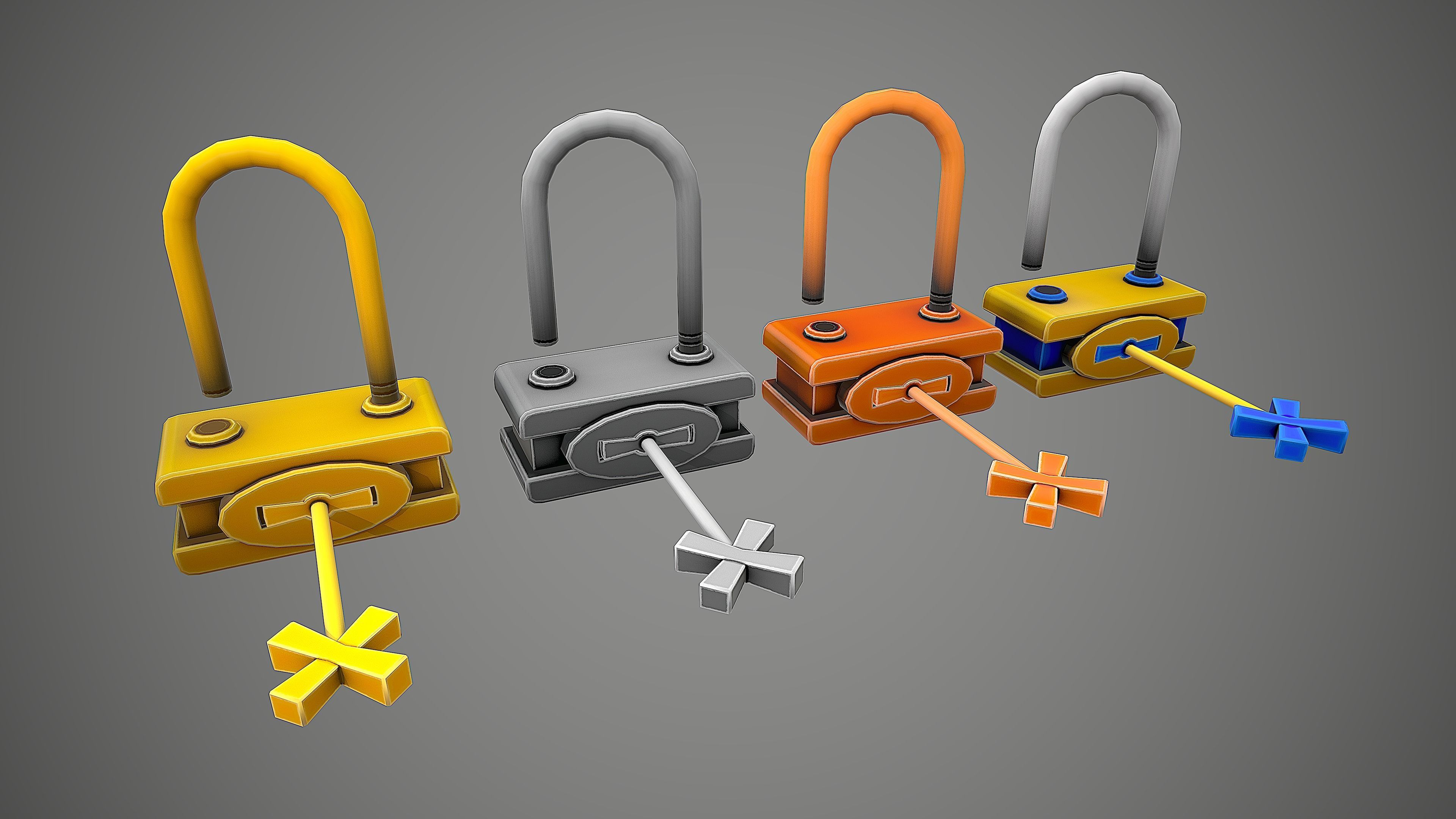 3D model PADLOCK 9 CARTOON STYLIZED VR / AR / low-poly | CGTrader