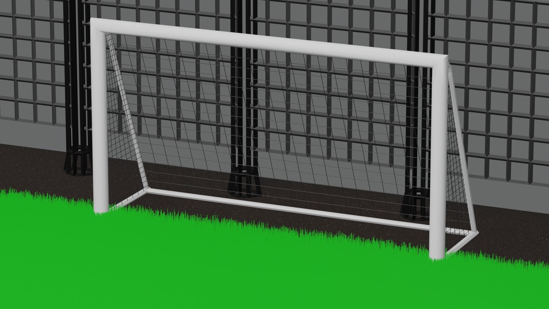 Mini football field with artificial grass 3D model | CGTrader