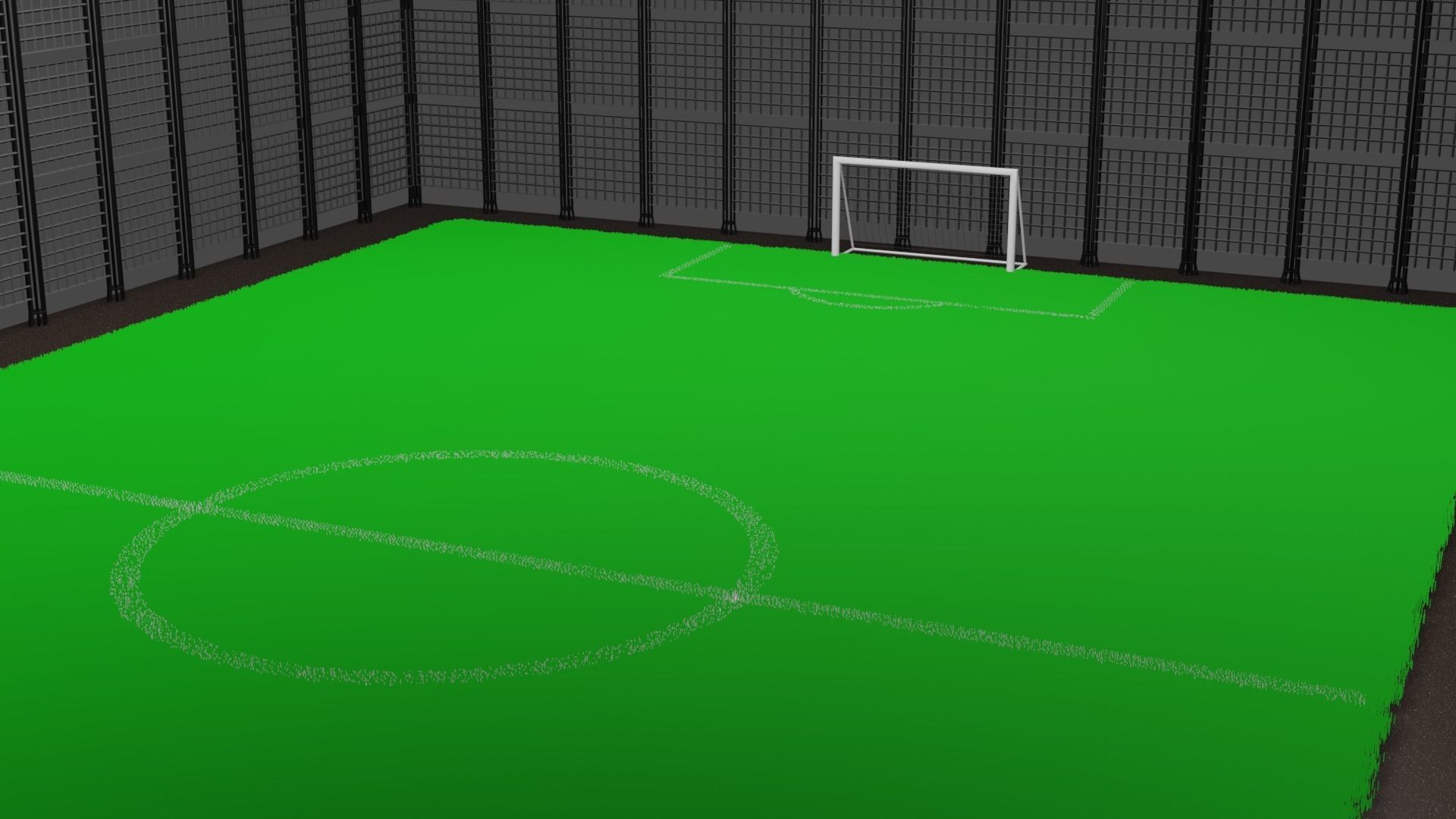 Mini football field with artificial grass 3D model | CGTrader