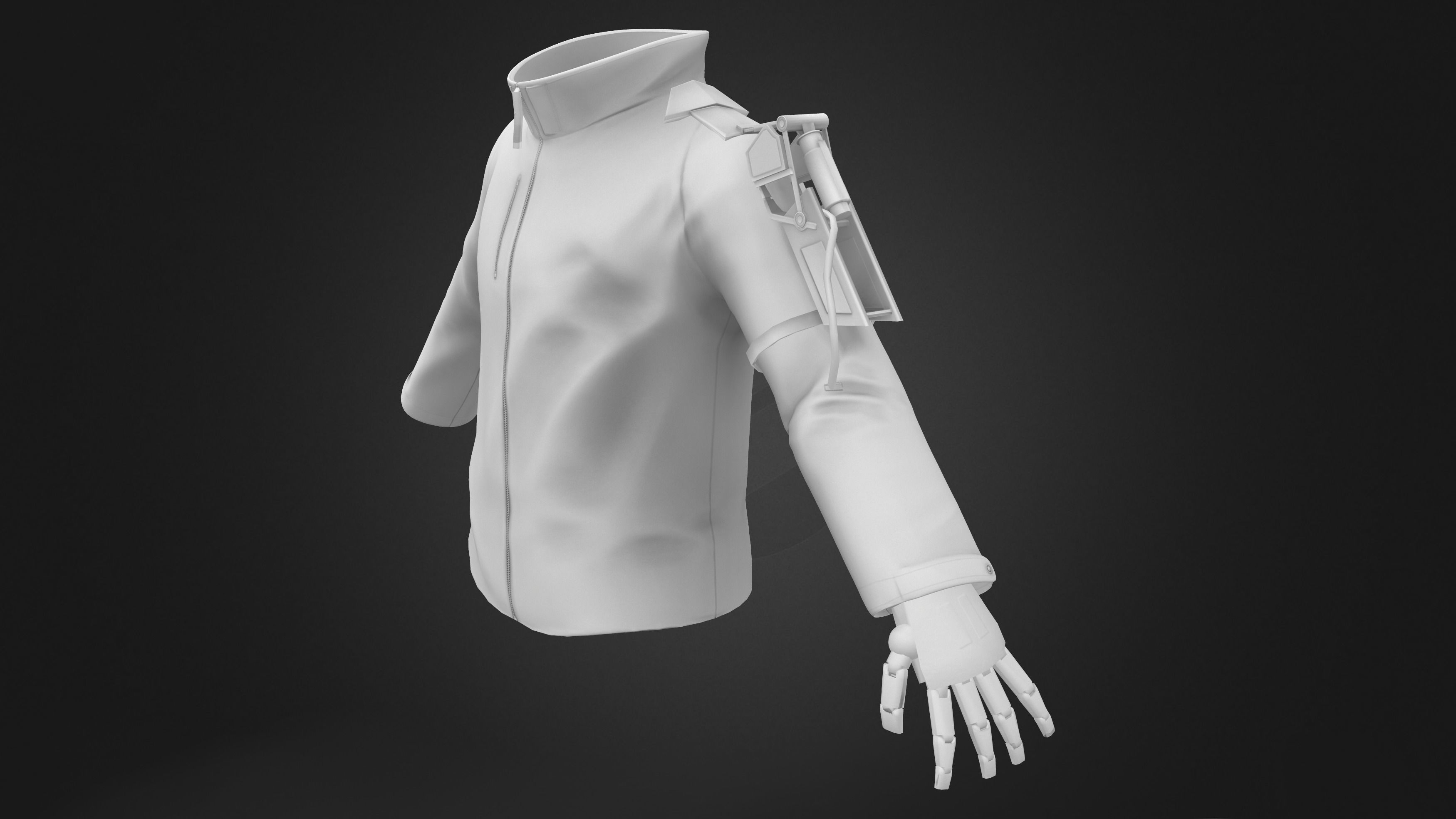 3D model Male Orange Cyberpunk Jacket Coat VR / AR / low-poly | CGTrader