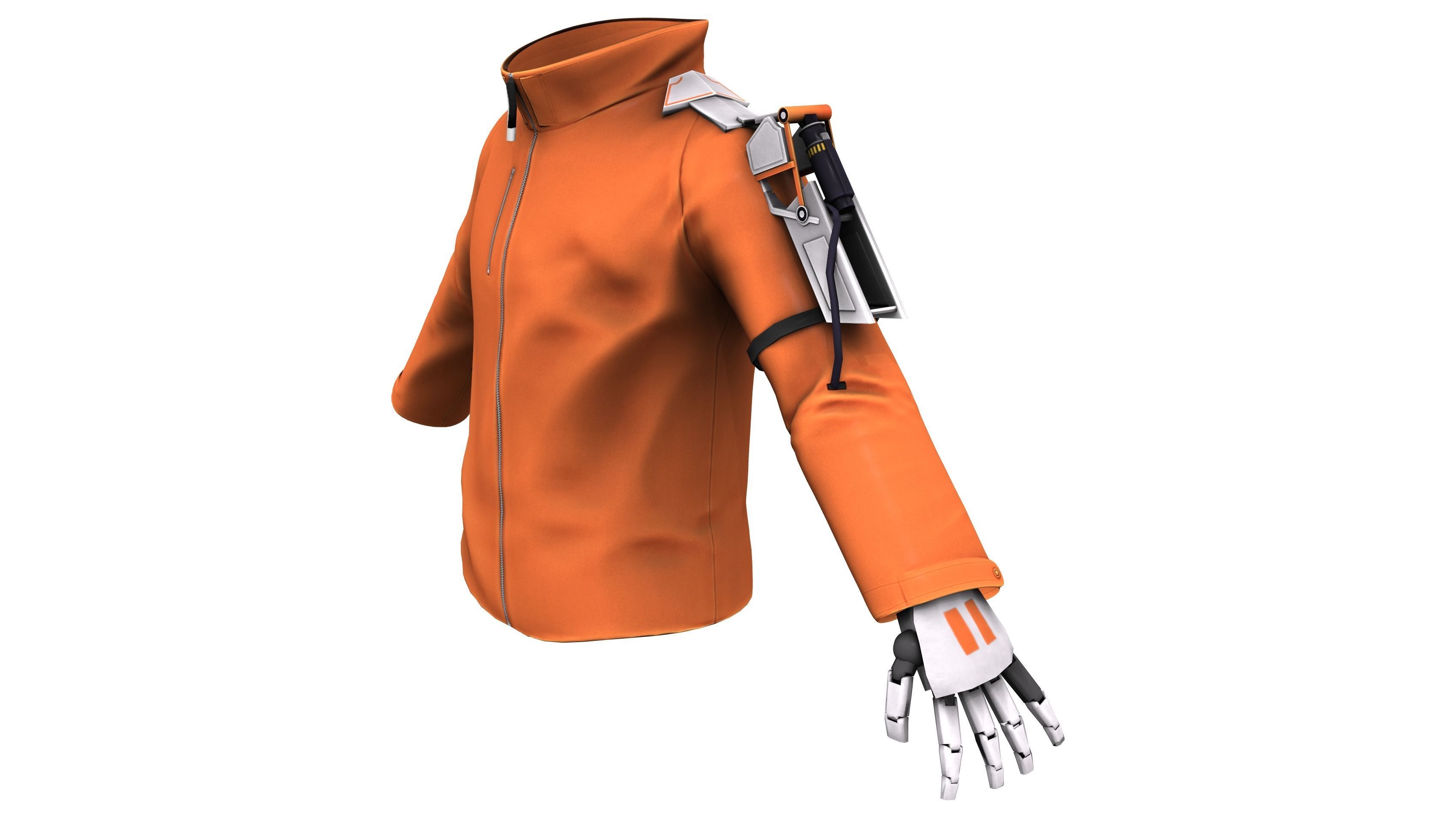 3D model Male Orange Cyberpunk Jacket Coat VR / AR / low-poly | CGTrader