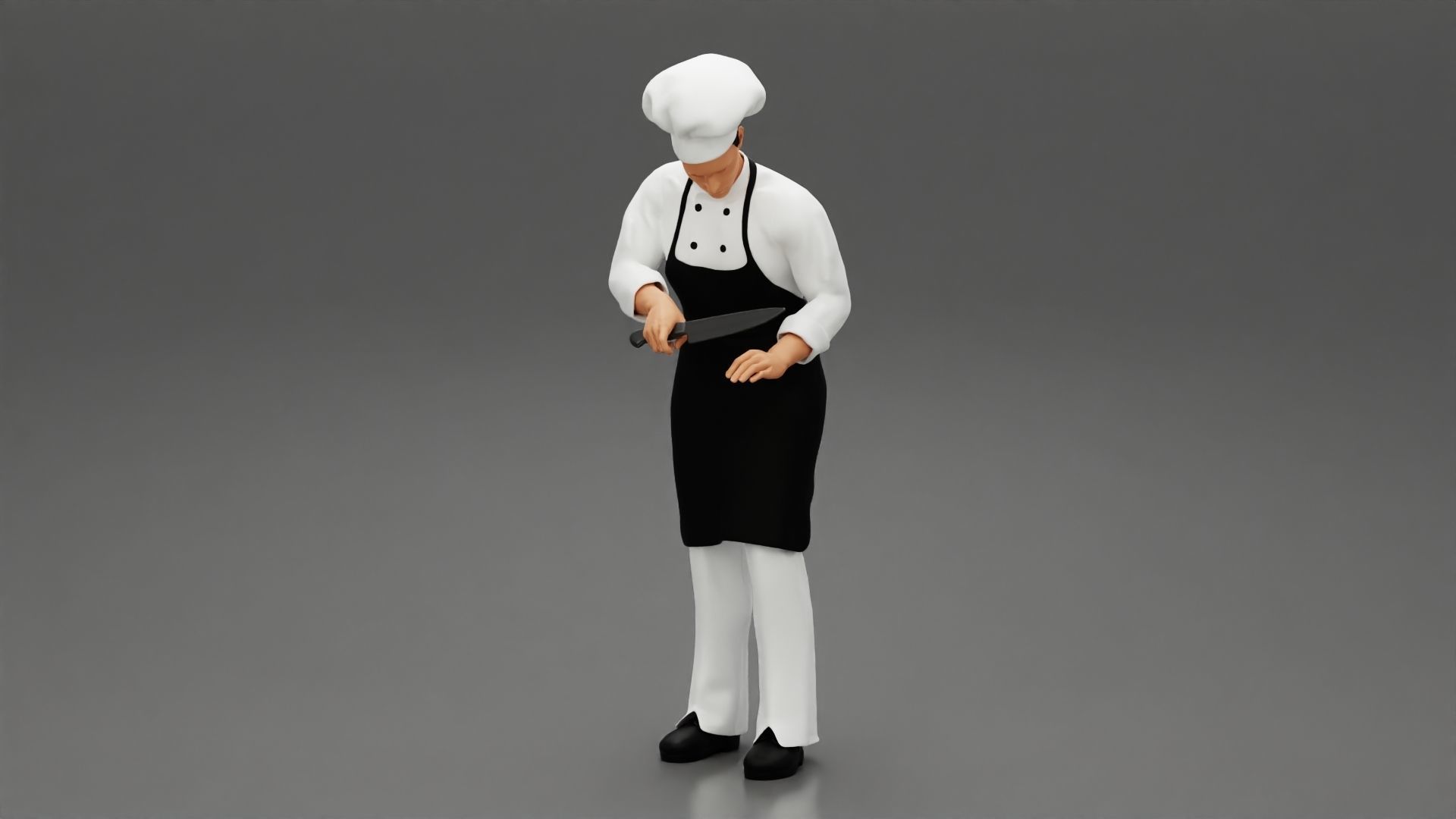 chef standing in professional kitchen in restaurant 3D model 3D ...