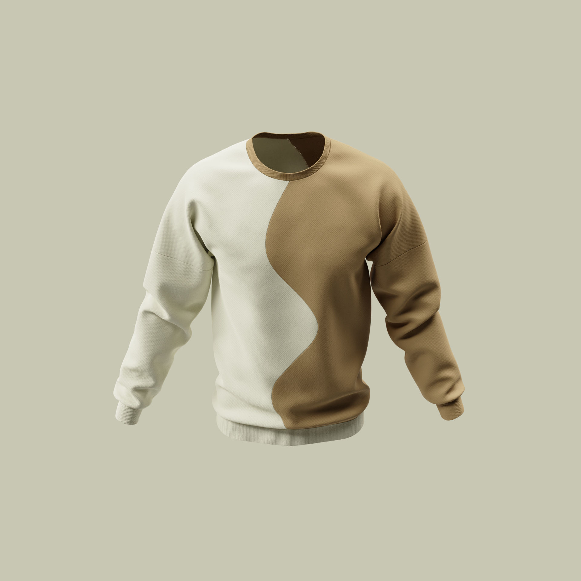 Oversize wave sweatshirt 3D model | CGTrader