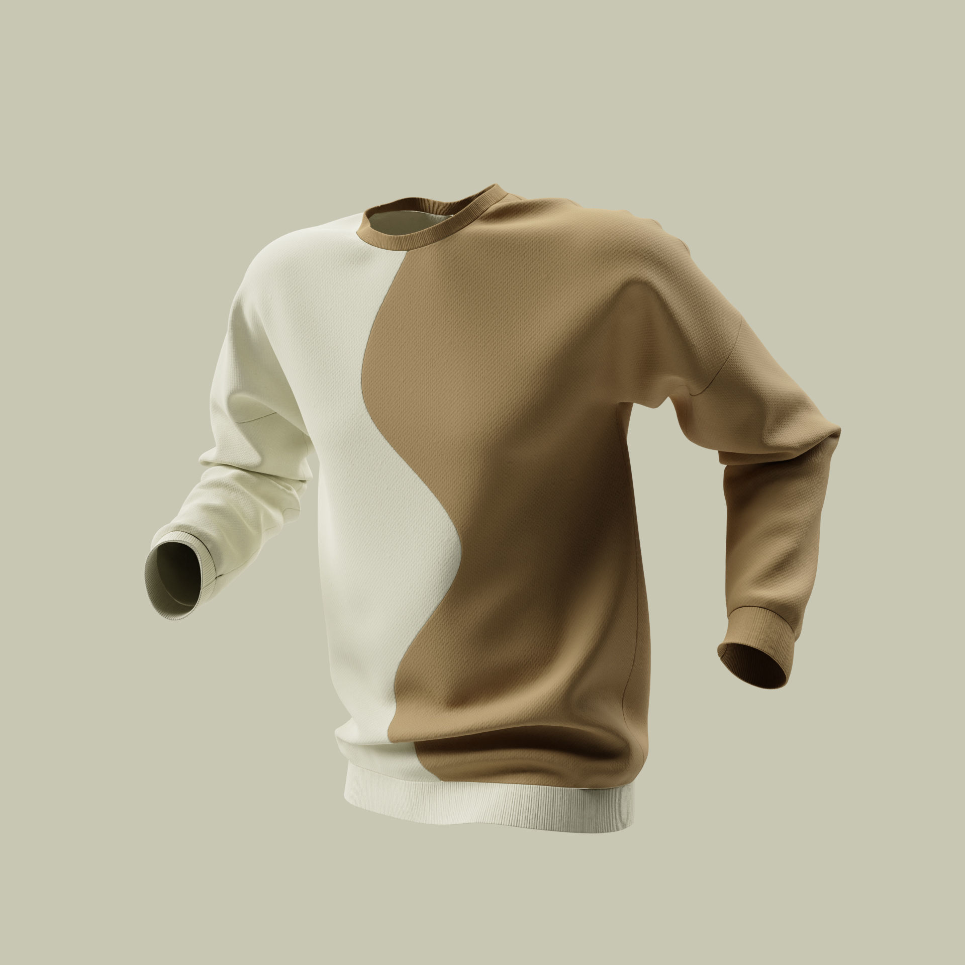 Oversize wave sweatshirt 3D model | CGTrader