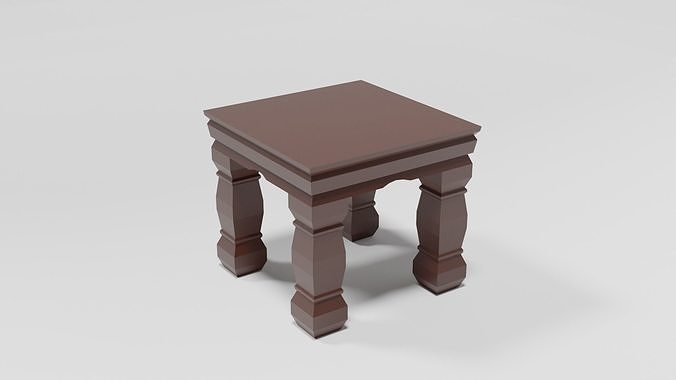 3D model Low Poly Coffee Table Brown VR / AR / low-poly | CGTrader