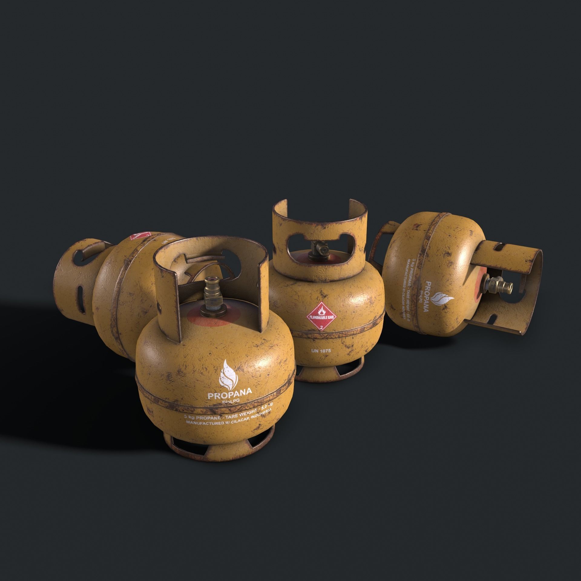 3D model 3kg Gas Cylinder VR / AR / low-poly | CGTrader