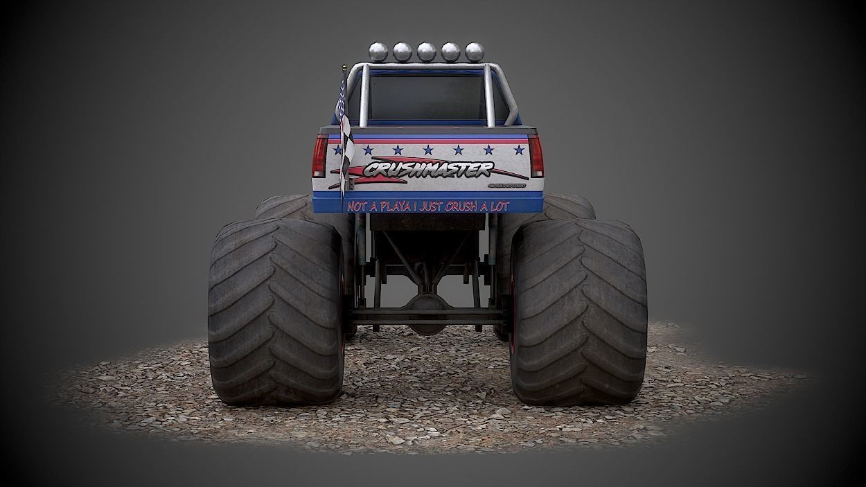 3D model 1995 Chevrolet Silverado K1500 Old School Style Monster Truck ...