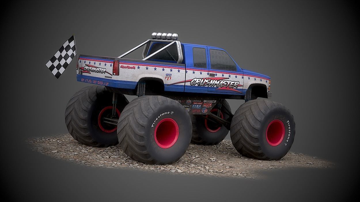 3D model 1995 Chevrolet Silverado K1500 Old School Style Monster Truck ...