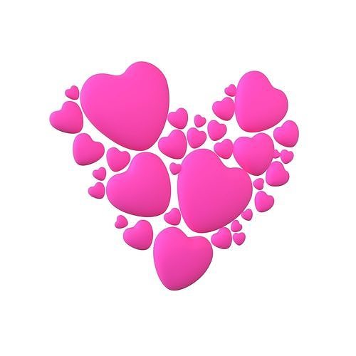 Combination Design Heart Icon v1 001 3D model | CGTrader