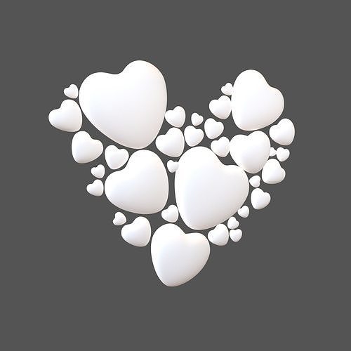 Combination Design Heart Icon v1 004 3D model | CGTrader