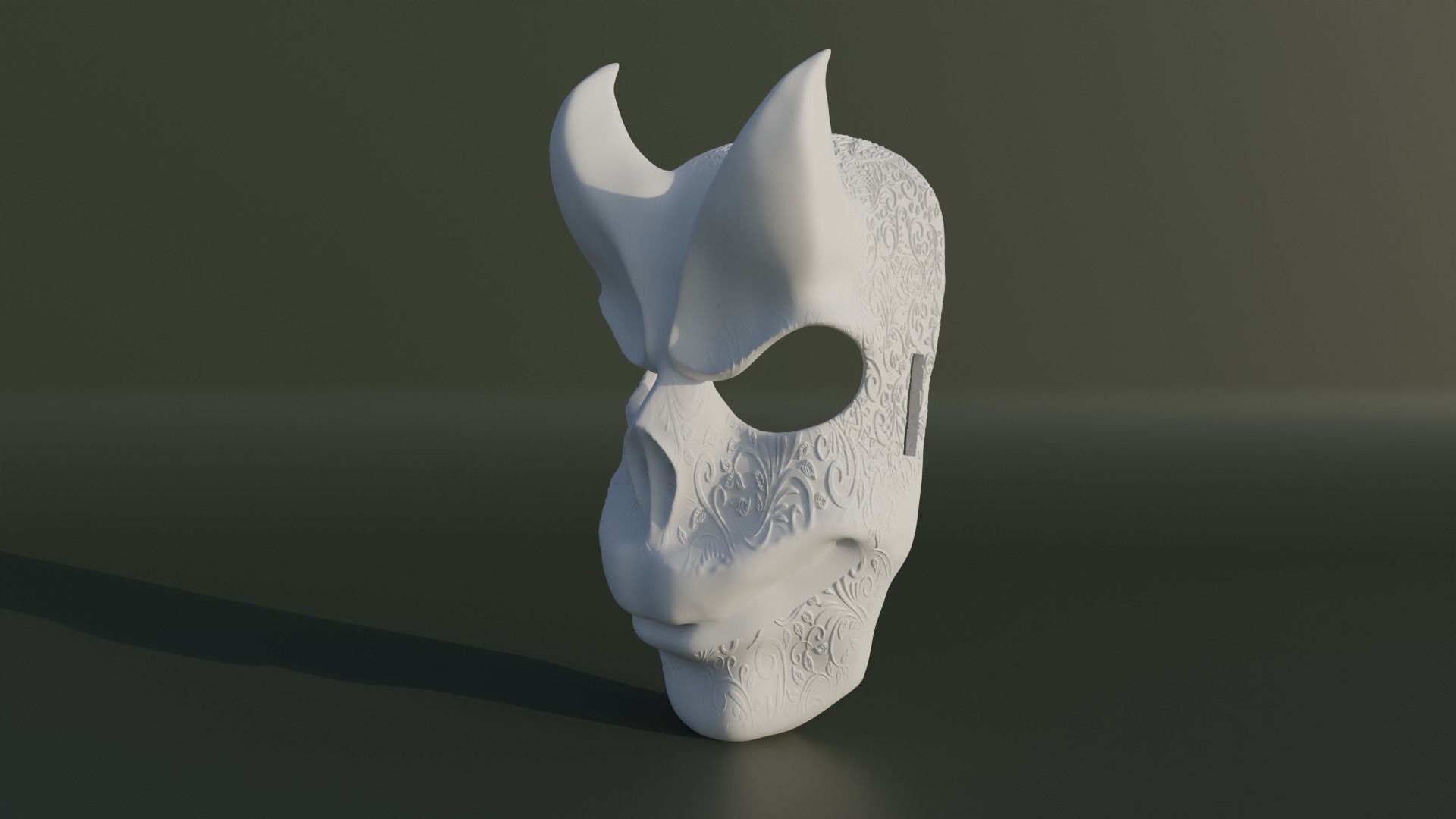 Embroidered Devil Face Cosplay Mask 3D model 3D printable | CGTrader